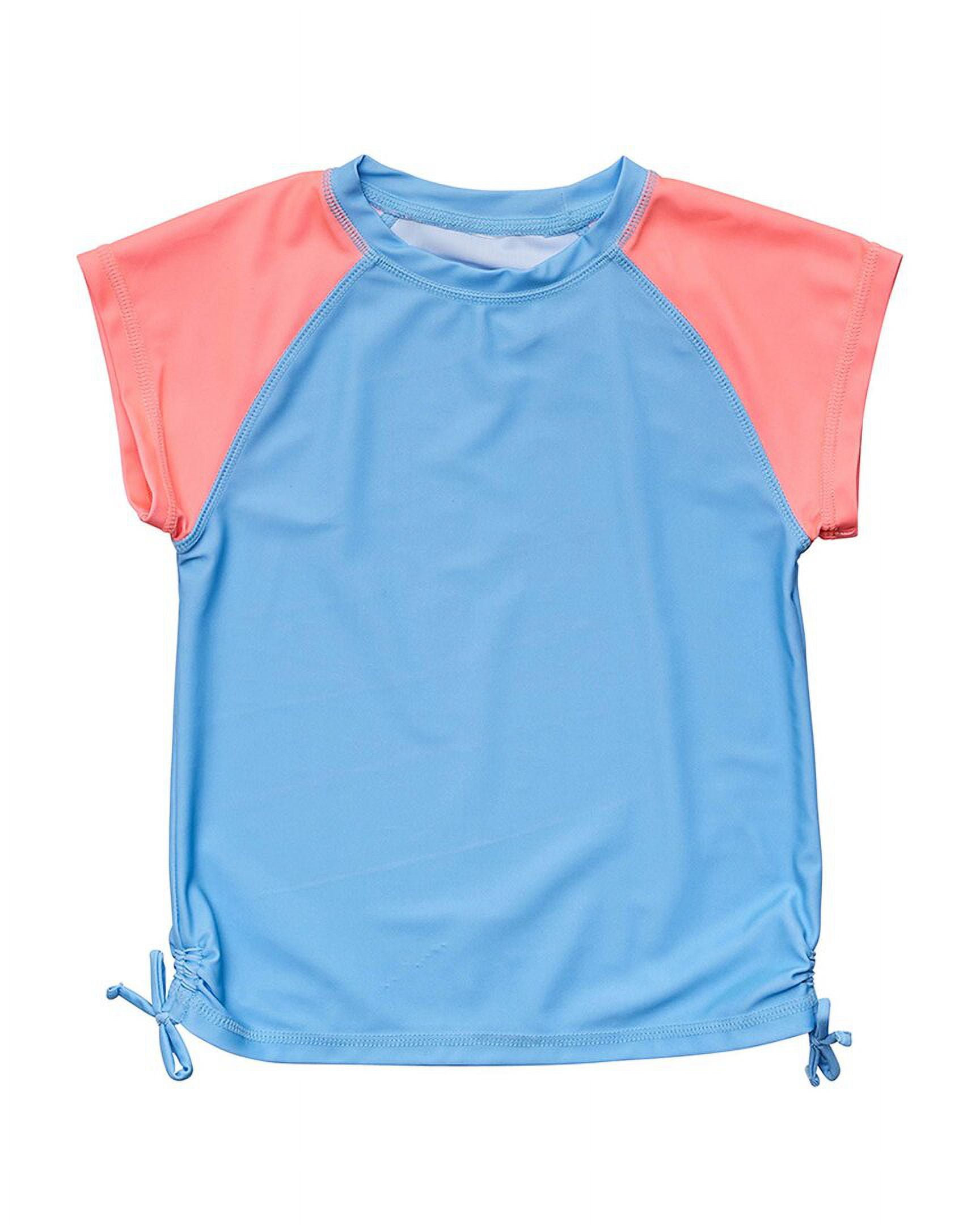 Snapper Rock girls Cornflower Peach Sleeve Rash Top, 3, Blue - Walmart.com