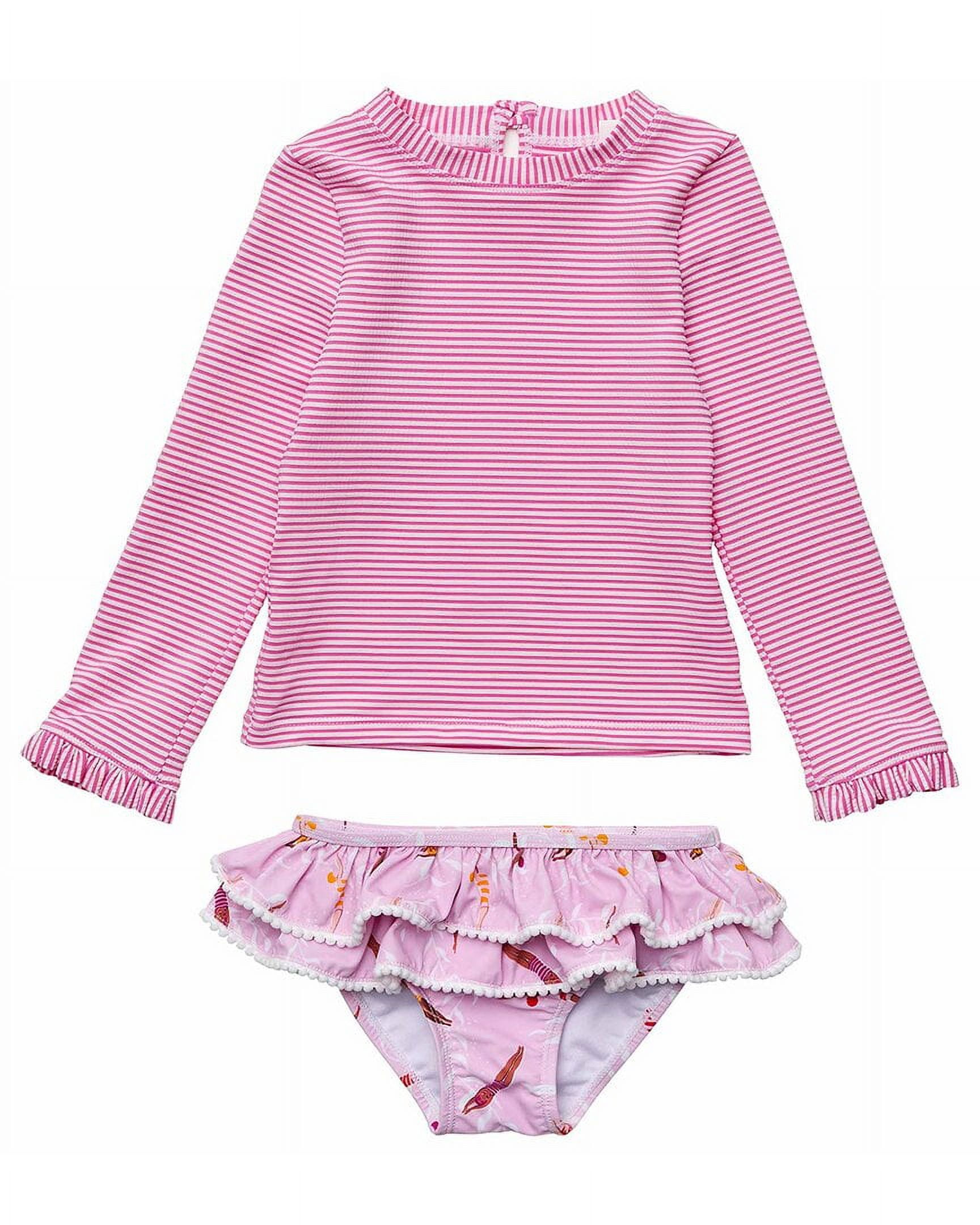 Snapper Rock girls Diving Diva Ruffle Swim Set, 24-36M, Pink - Walmart.com