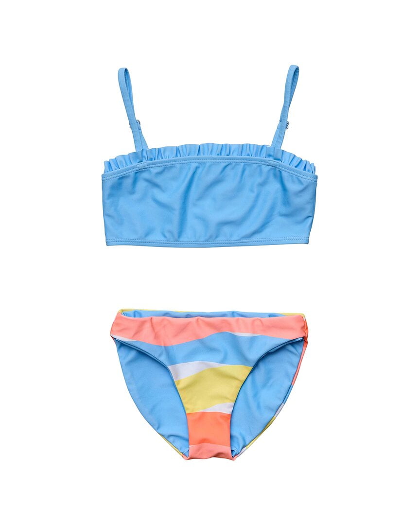 Snapper Rock girls Good Vibes Frilled Bandeau Bikini, 4 - Walmart.com