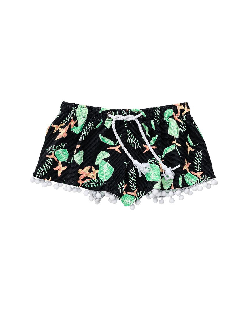 Snapper Rock girls Neon Rainforest Sustainable Swim Short, 8, Black ...