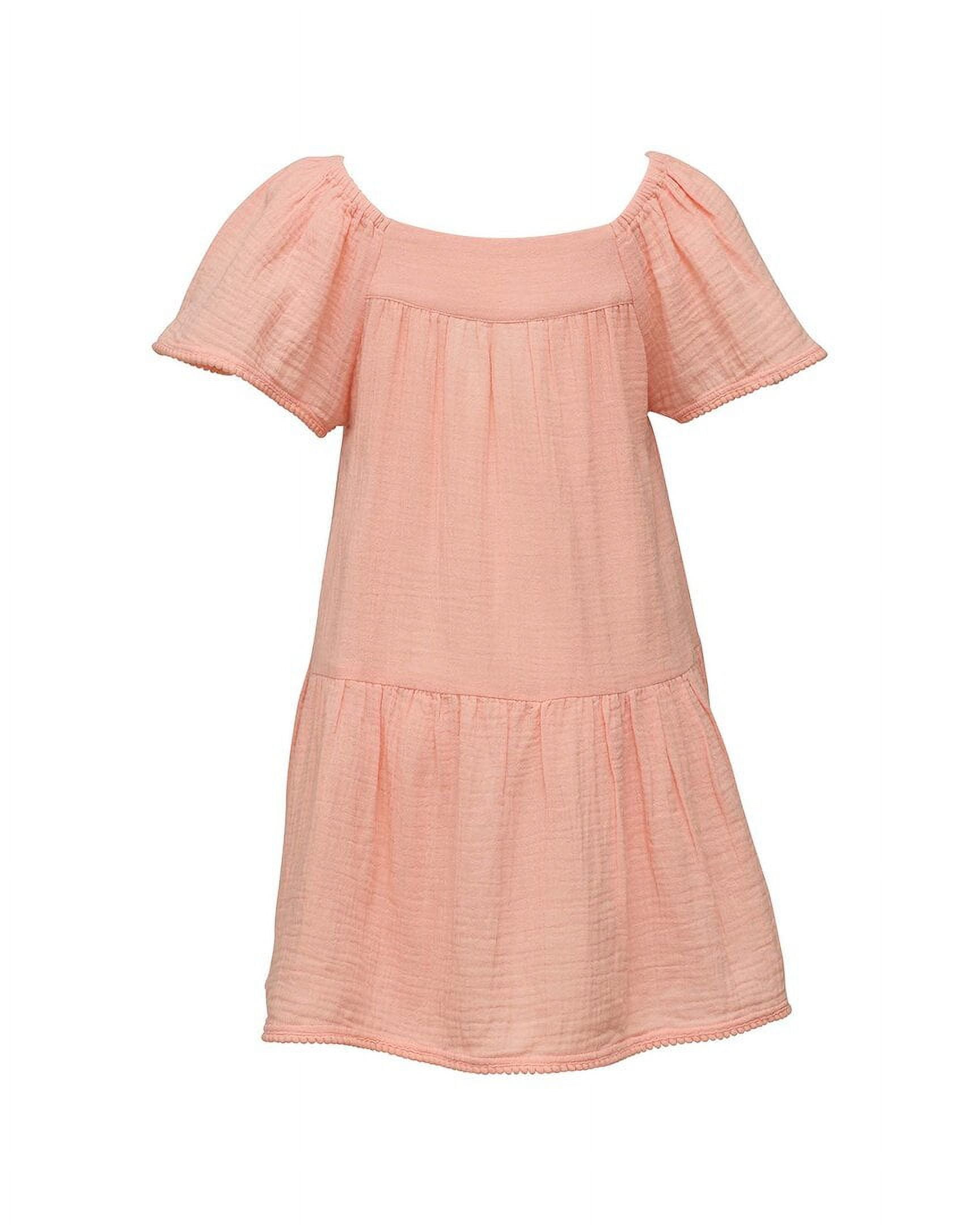 Snapper Rock girls Peach Flutter Sleeve Beach Dress, 2, Orange ...