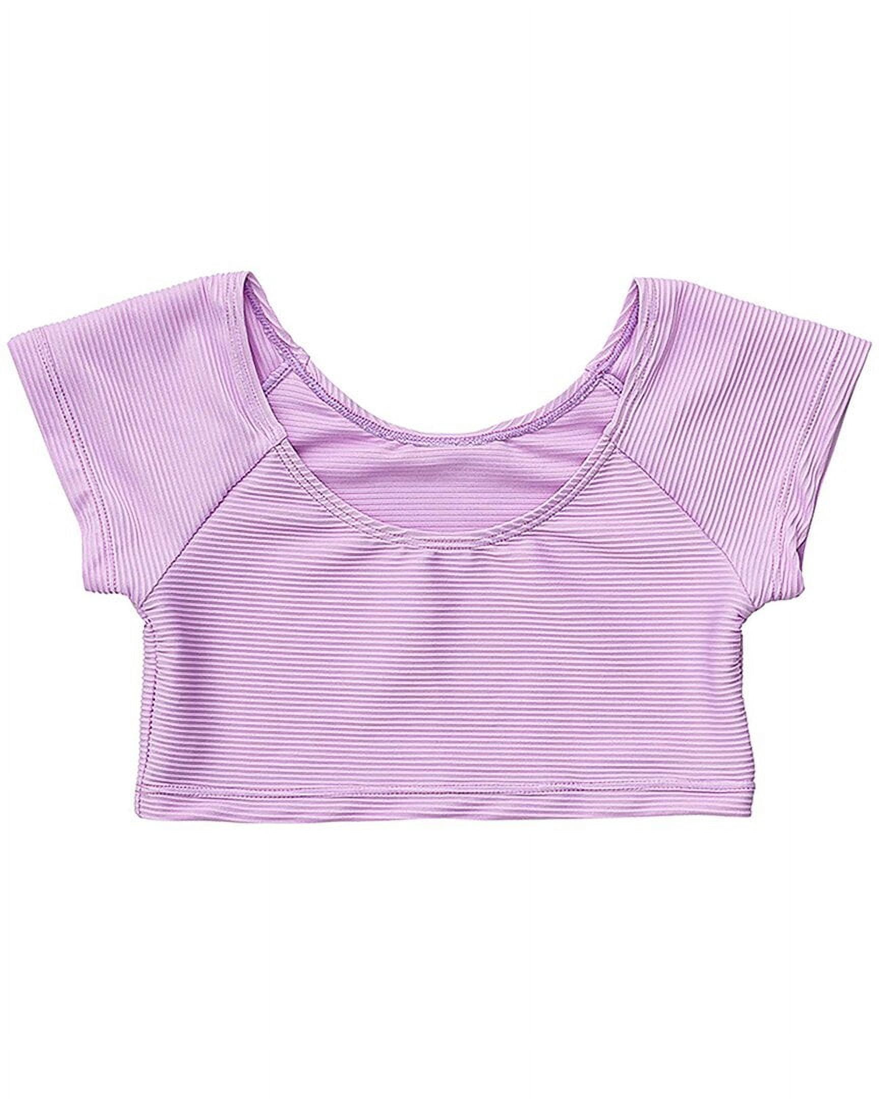 Snapper Rock girls Rib Crop Rash Top, 2, Purple - Walmart.com