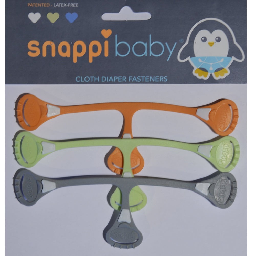 Snappi Cloth Diaper Fasteners - Pack of 3 - Neutral Snappi 3-Pack (Baltic Gray, Bamboo Green ...