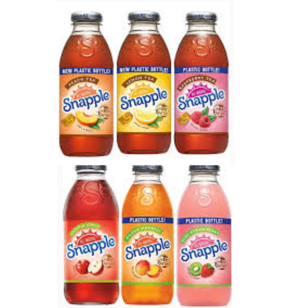 Snapple 16 oz Variety Pack 8, 1 Apple, 2 Kiwi Straberry, 1 Mango ...