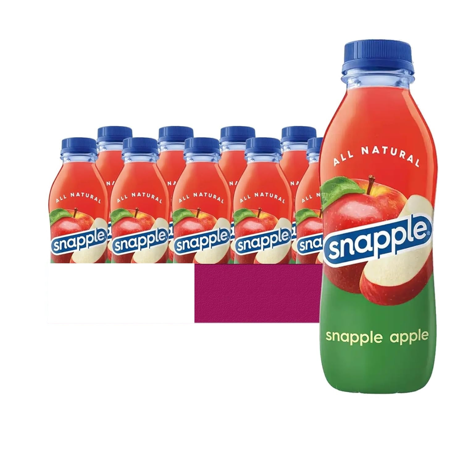 Snapple Apple All Natural Juice Drink, Gluten Free, 16 fl oz Bottles ...