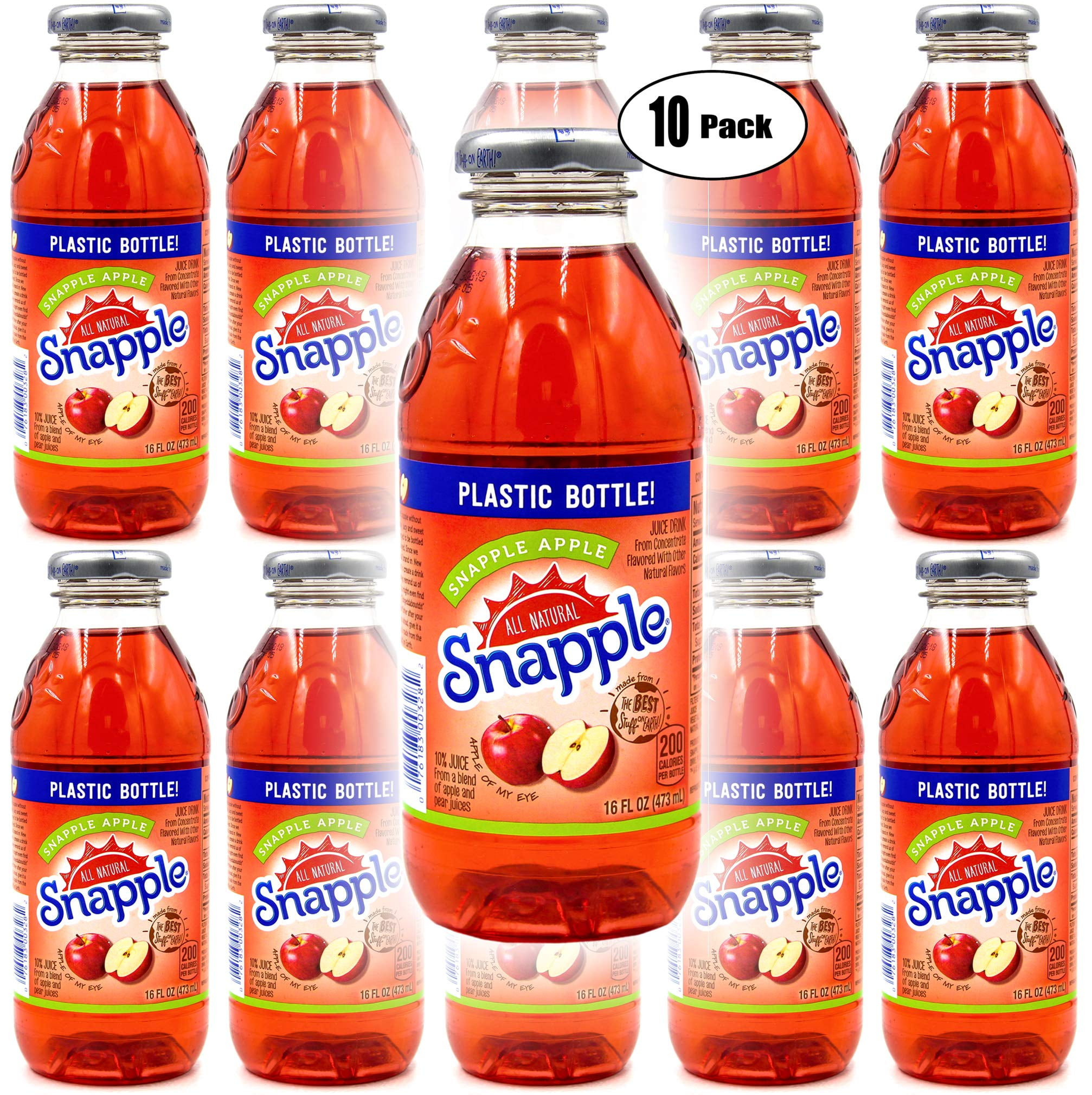 Snapple Apple Iced Tea, 16oz Bottle (Pack of 10, Total of 160 Fl Oz ...