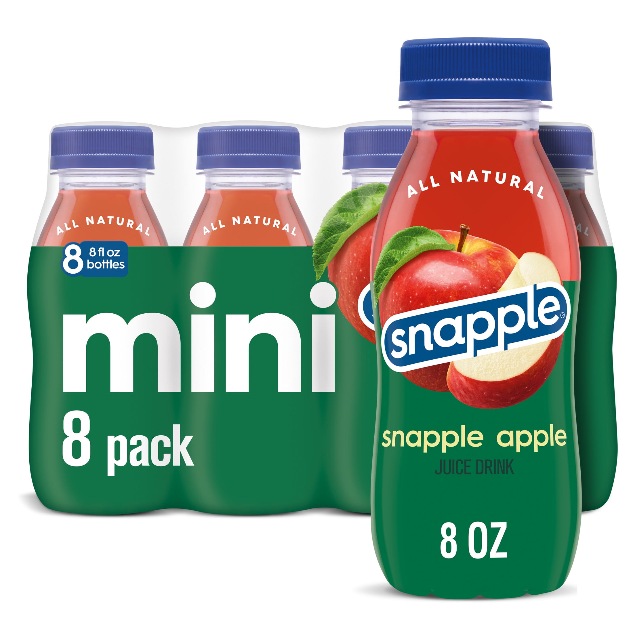 Snapple Apple Juice Drink, 8 fl oz, 8 Mini Bottles - Walmart.com