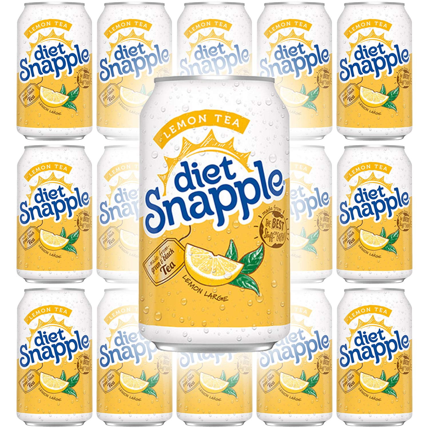 Snapple Diet Lemon Tea, All Natural, 11.5 Fl Oz Can (Pack of 15) Family ...
