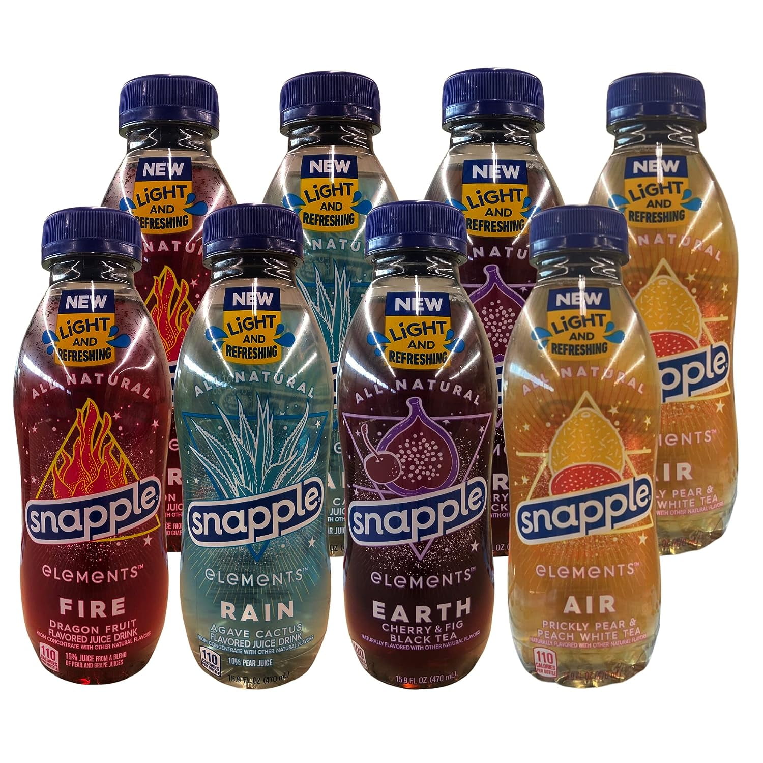 Snapple Elements Apple Fruit 15.9oz Bottle Variety Pack (Earth, Fire ...