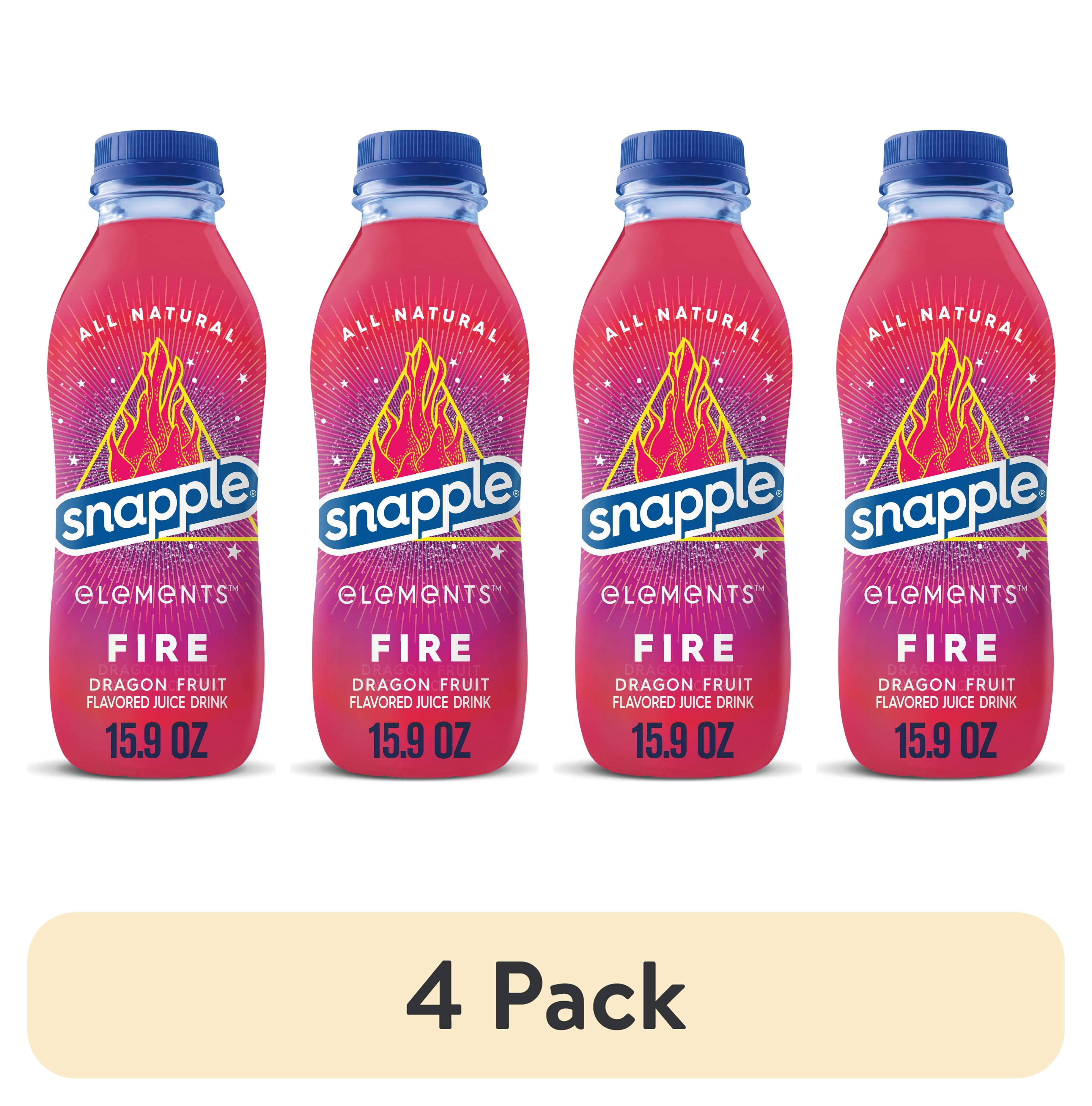 (4 pack) Snapple Elements Fire Dragon Fruit Juice Drink, 15.9 fl oz, Bottle - Walmart.com