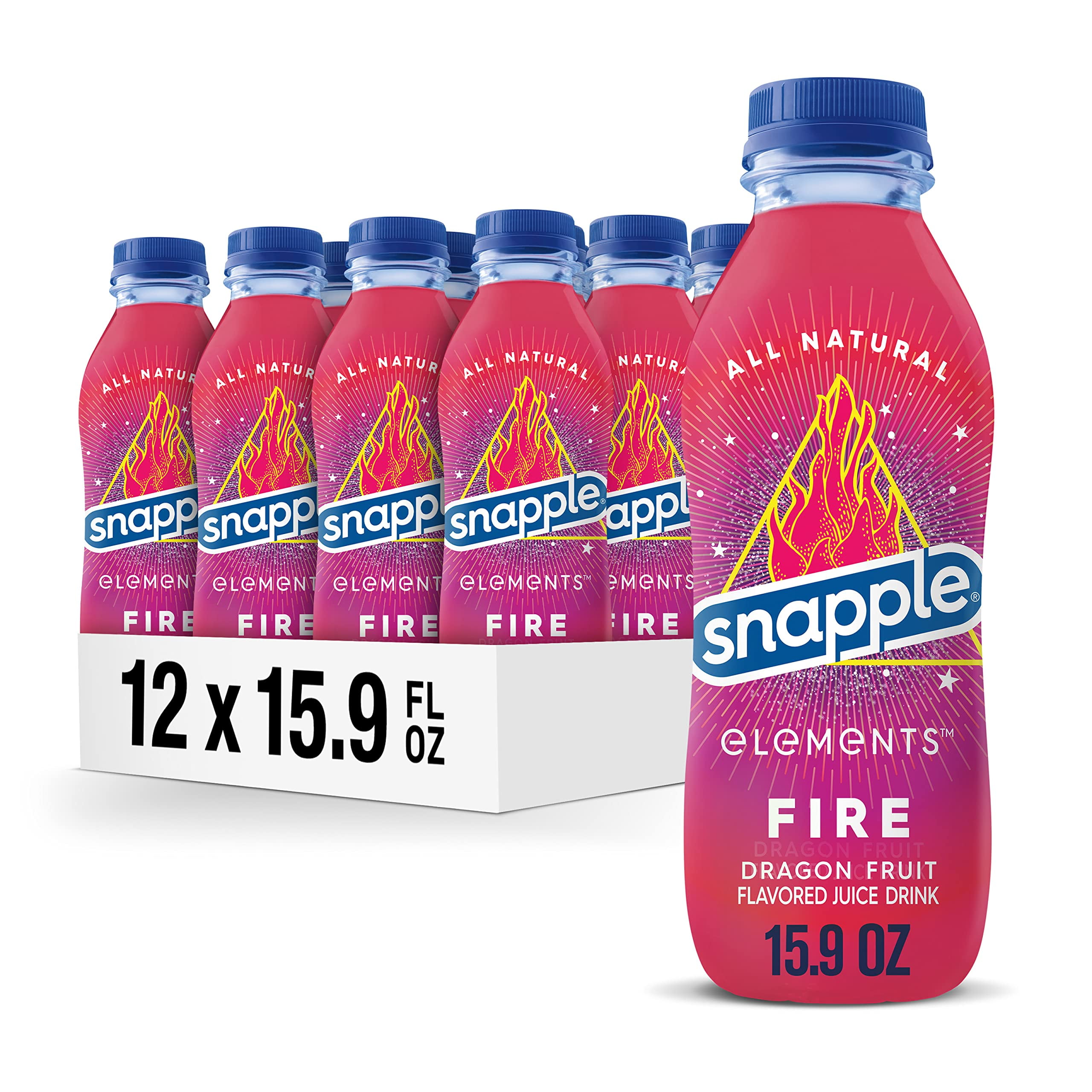 Snapple Elements Fire Dragonfruit Juice, 15.9 Fl Oz, Recycled Plastic ...