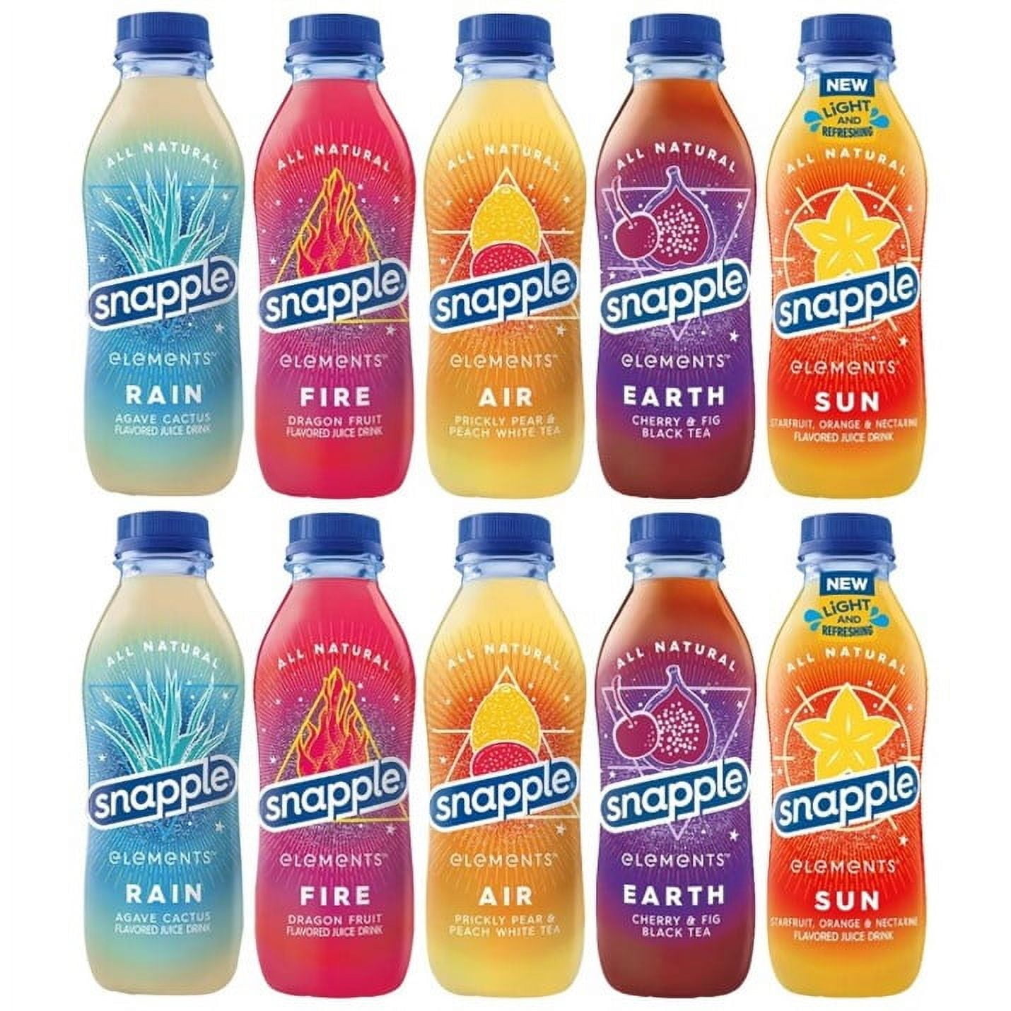 Snapple Elements Variety Drinks | (Pack of 10) | 5 Different Flavors ...