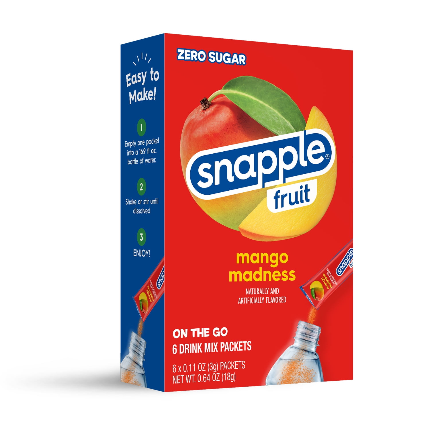 Snapple Fruit Mango Madness, On-the-go, Powdered Drink Mix, 6 count ...