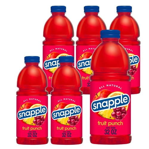 Snapple Fruit Punch All Natural Fruit Juice, 32 Fl Oz Plastic Bottles ...