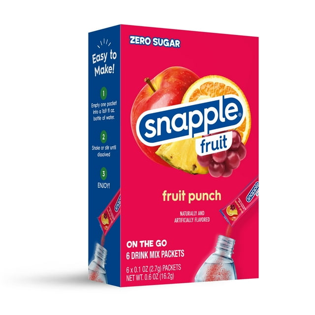 Snapple Fruit Punch, Zero Sugar, Water Sticks, Sugar-Free Packs ...