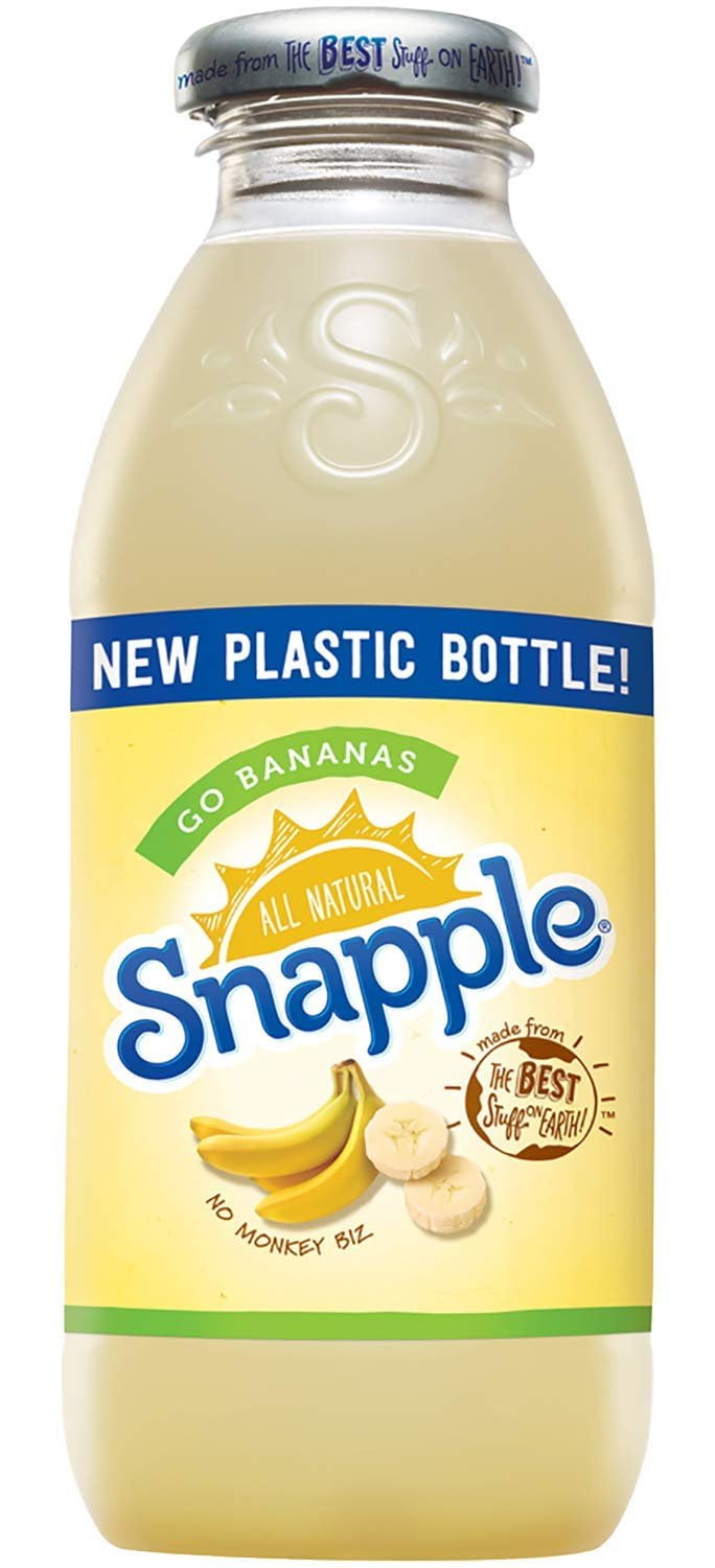 Snapple Go Bananas Juice Fruit Beverage, 16 fl oz, Case of 12 Plastic Bottles - Walmart.com
