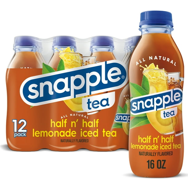 Snapple Half 'n Half Tea and Lemonade, Iced Bottled Tea Drink, 16 fl oz ...