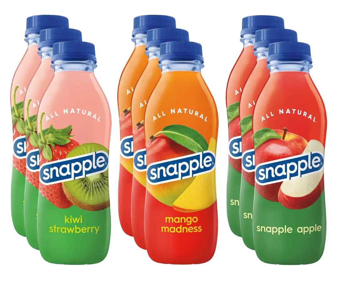 Snapple Juice Drink Variety Pack, Lemonade & Tea, All Natural Fruit, 16 ...