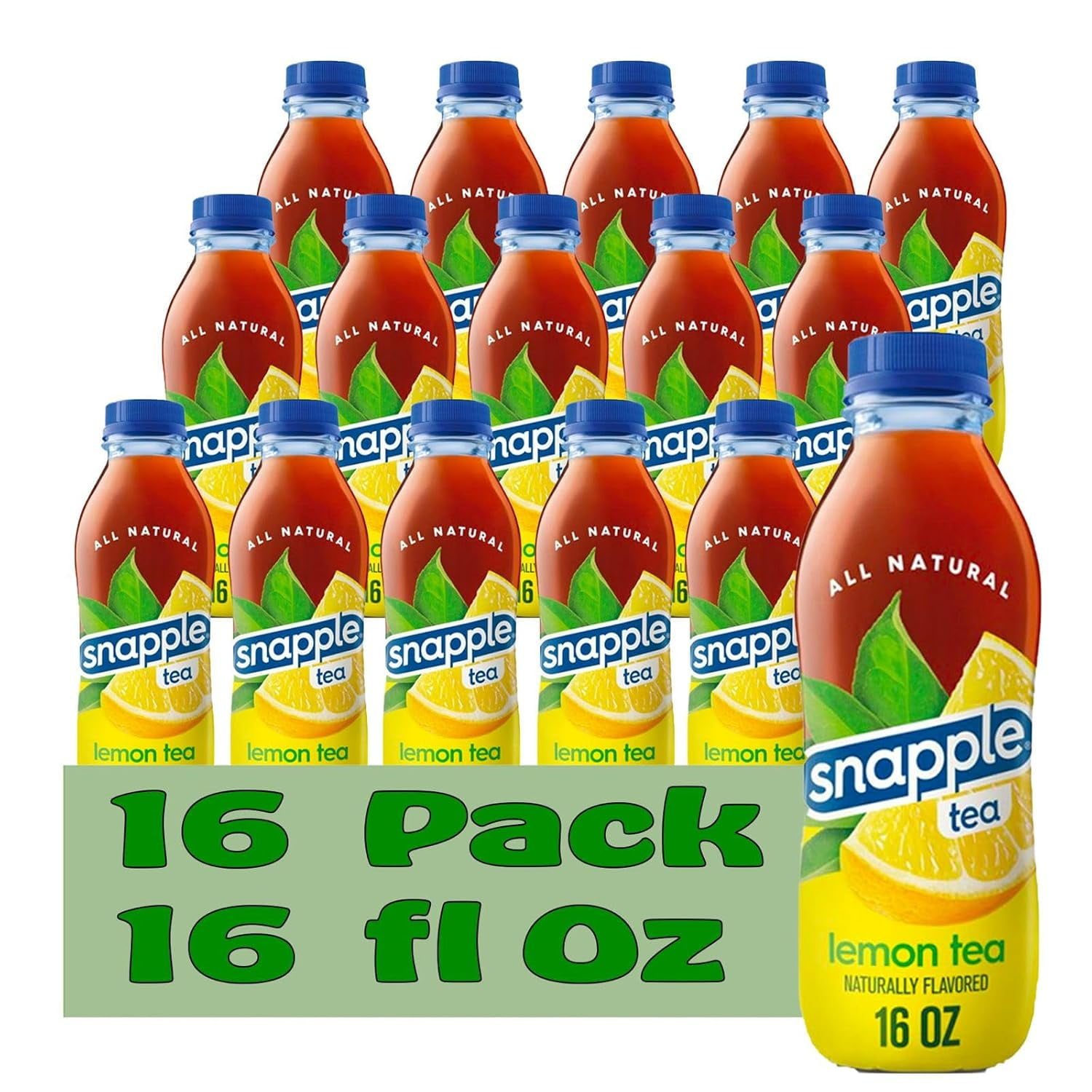 Snapple Lemon All Natural Fruit Juice Drink, 16 fl oz Plastic Bottles ...