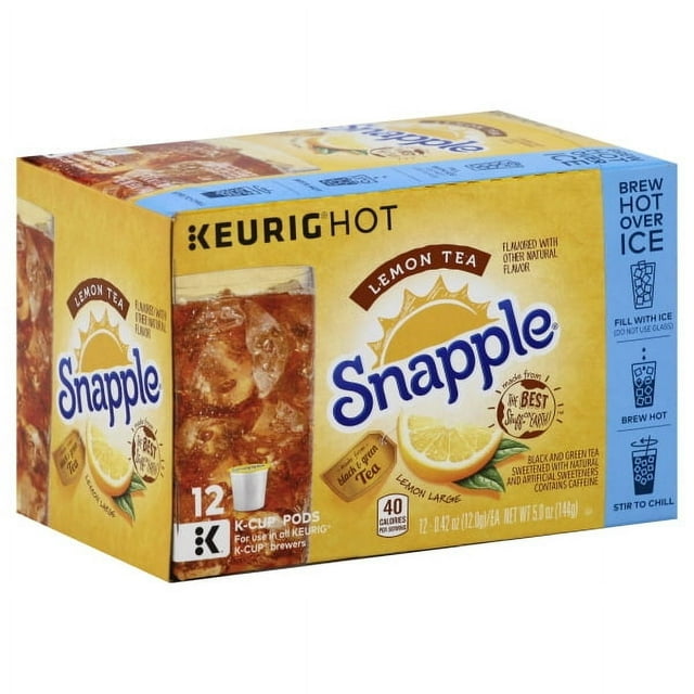 Snapple Lemon Iced Tea K-Cup Packs, 0.42 oz, 12 ct - Walmart.com
