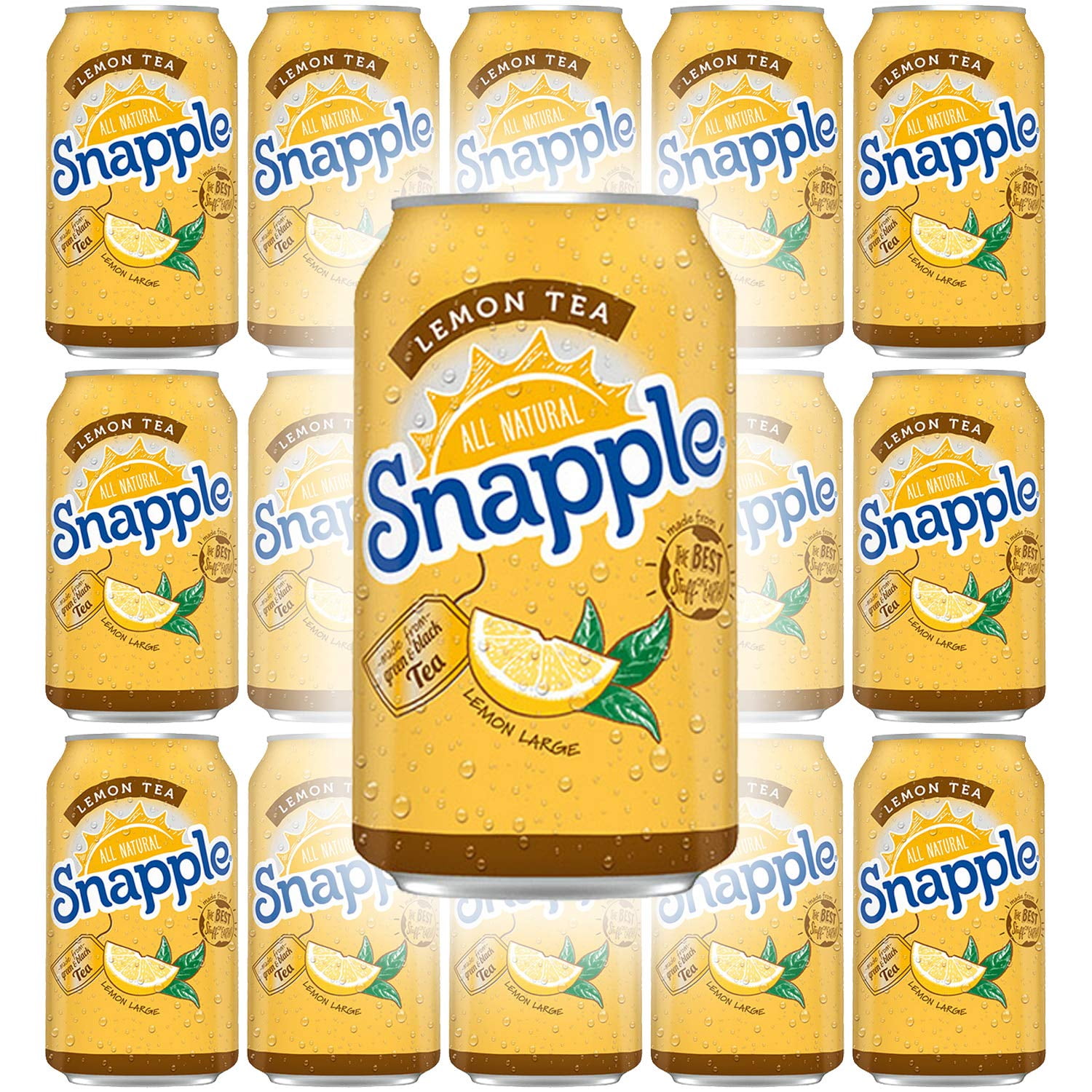 Snapple Lemon Tea, All Natural, 11.5 Fl Oz Can (Pack of 15), Natural ...