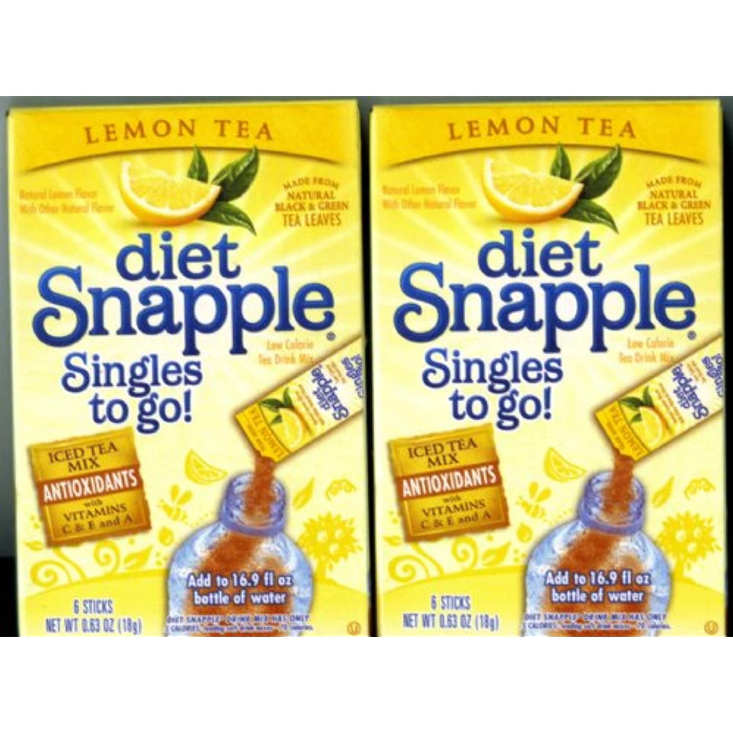 Snapple Lemon Tea Singles To Go (2 Boxes) 6 Drink Packets Per Box ...
