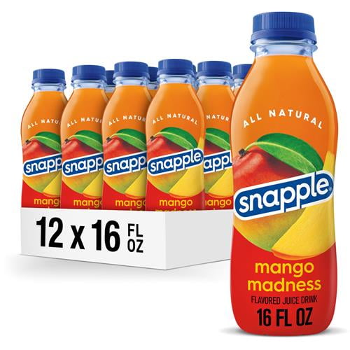 Snapple Mango Madness Flavored Juice Drink, 16 Fl Oz Recycled Plastic ...
