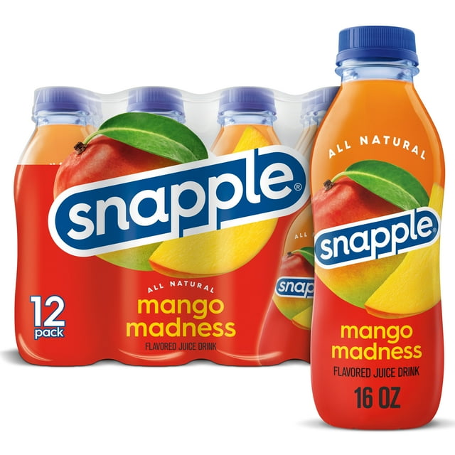 Snapple Mango Madness Juice Drink, 16 fl oz, 12 Count Bottles - Walmart.com