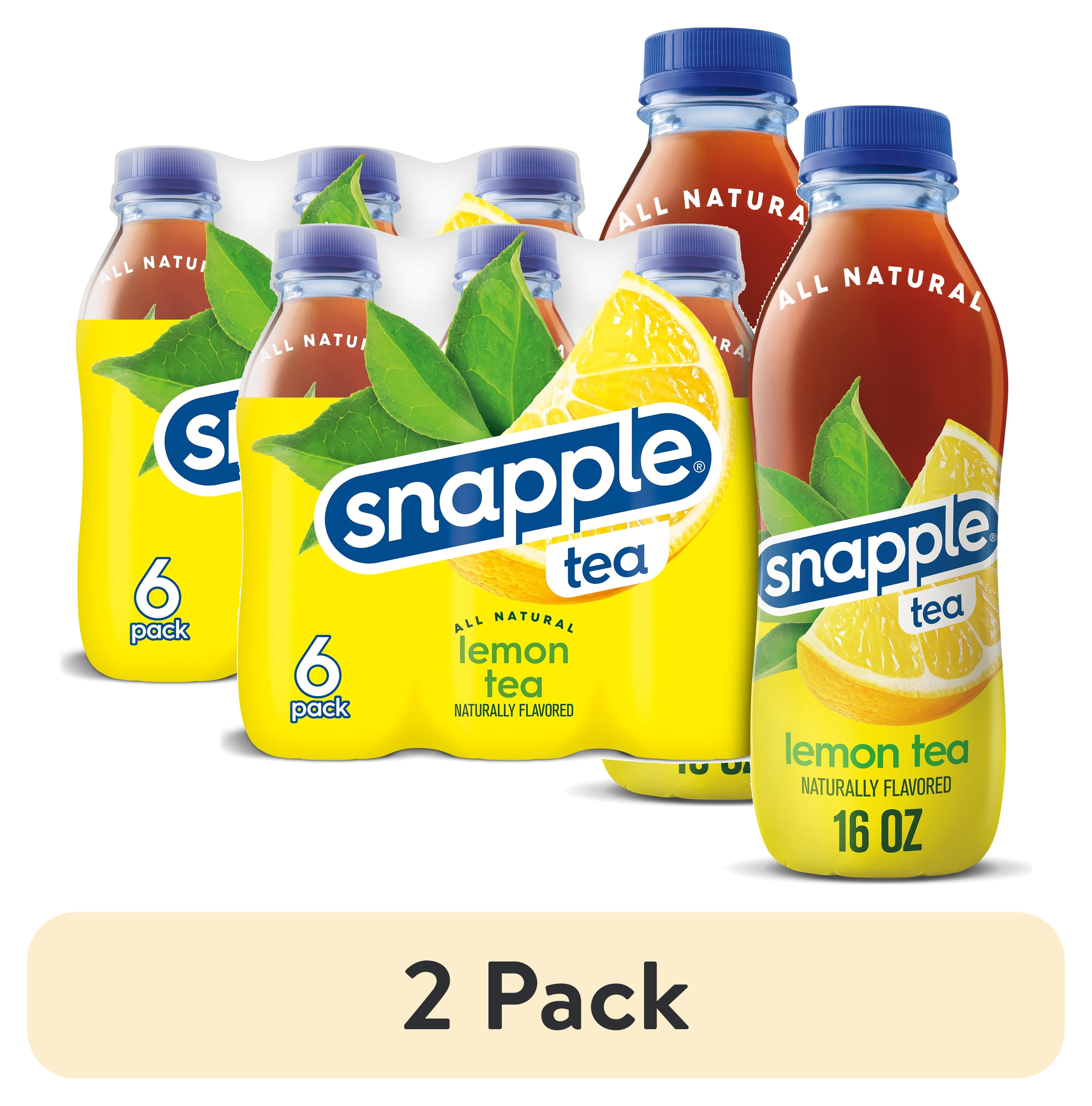 (2 pack) Snapple Natural Lemon Bottled Tea Drink, 16 fl oz, 6 Bottles ...