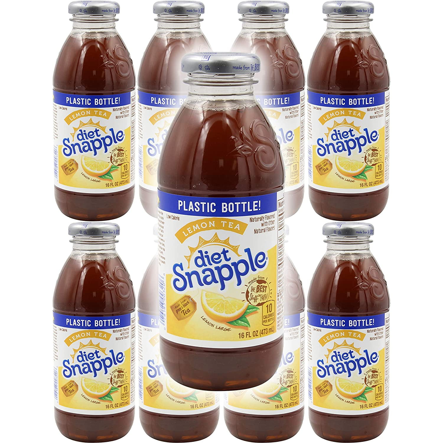 Snapple Diet Lemon Iced Tea, Natural & Refreshing, 16oz Bottles, Family ...