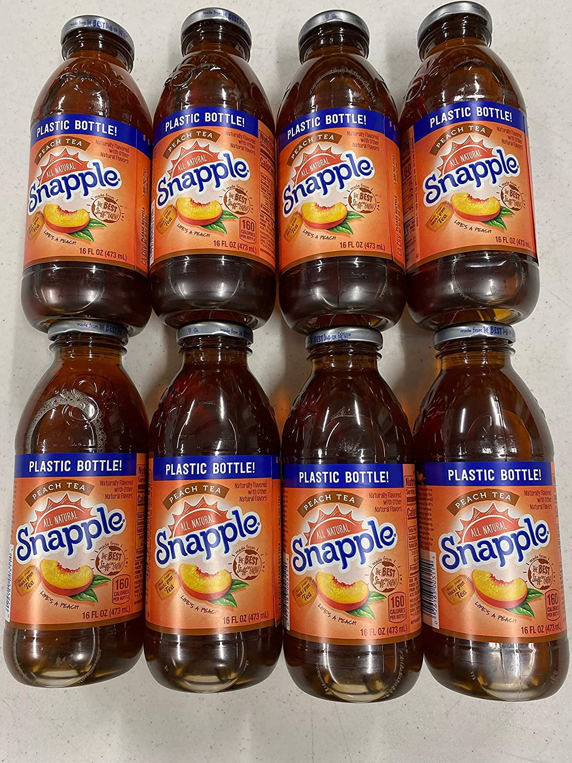 Snapple Sweet Peach Iced Tea, Pure Leaf, Bulk Pack, 16oz Bottles (Pack ...