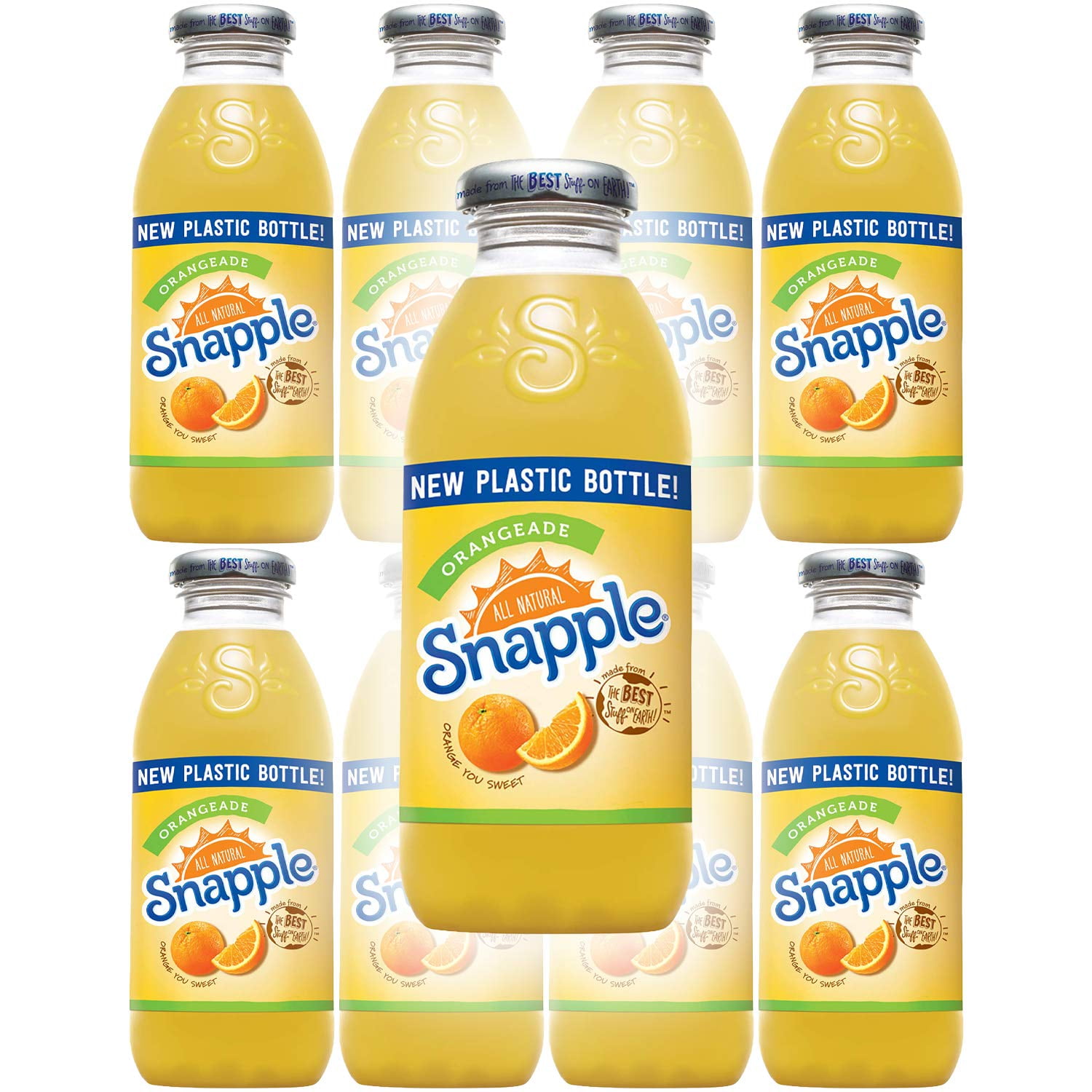 Snapple Orangeade, 16 fl oz Bottles (Pack of 8, Total 128 fl oz ...