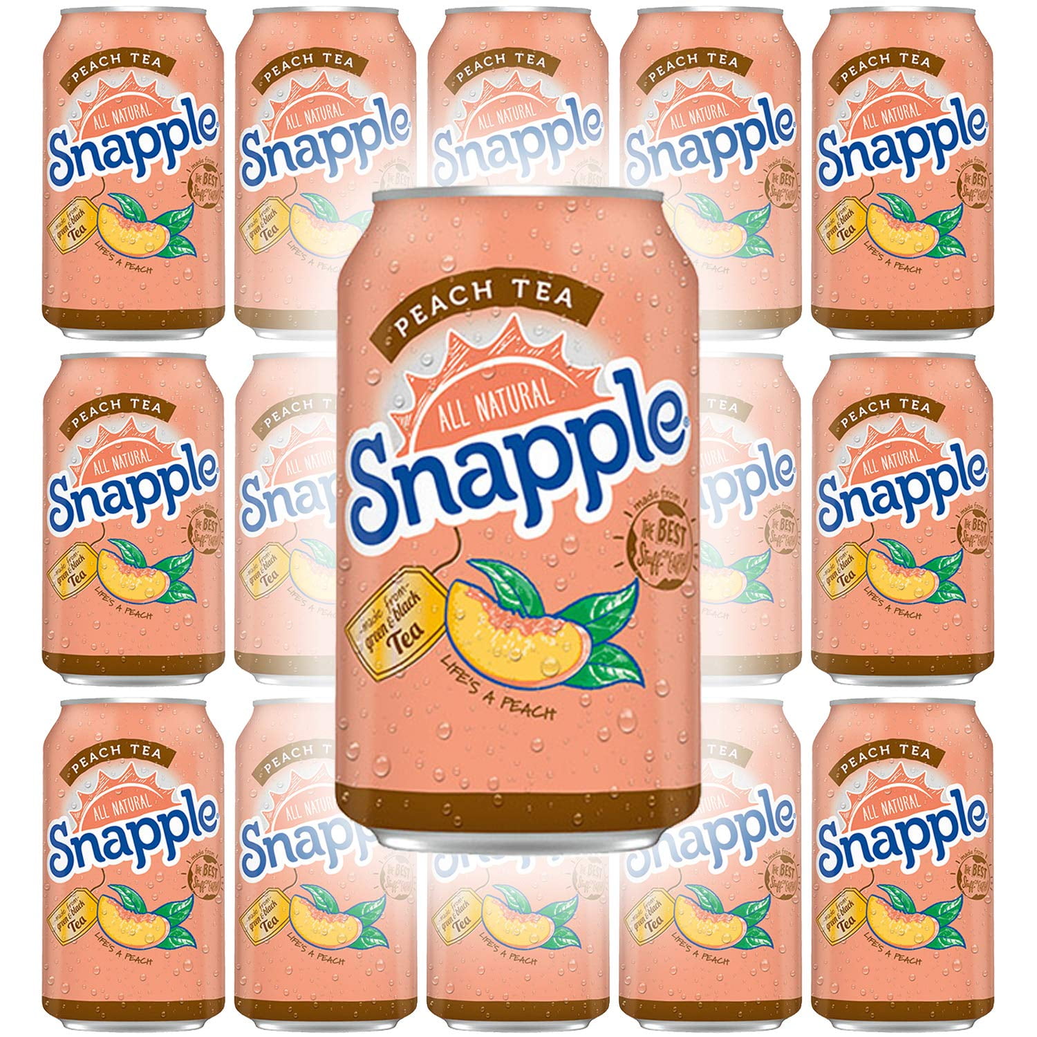 Snapple Sweet Variety Peach Tea, All Natural, 11.5 Fl Oz Can (Pack of ...