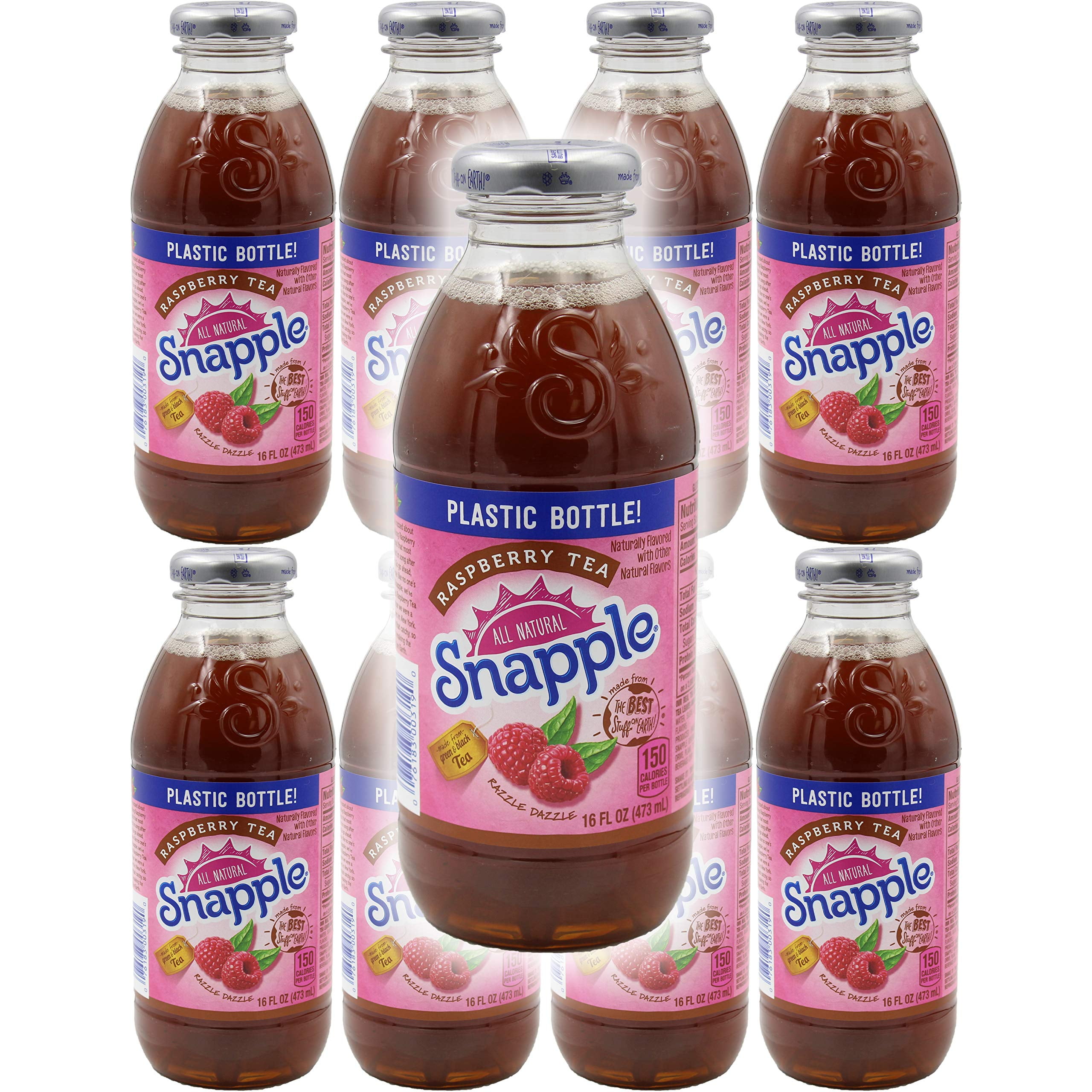 Snapple, Raspberry Iced Tea, 16oz Bottle - Pack of 8 (Total 128 Fl Oz ...