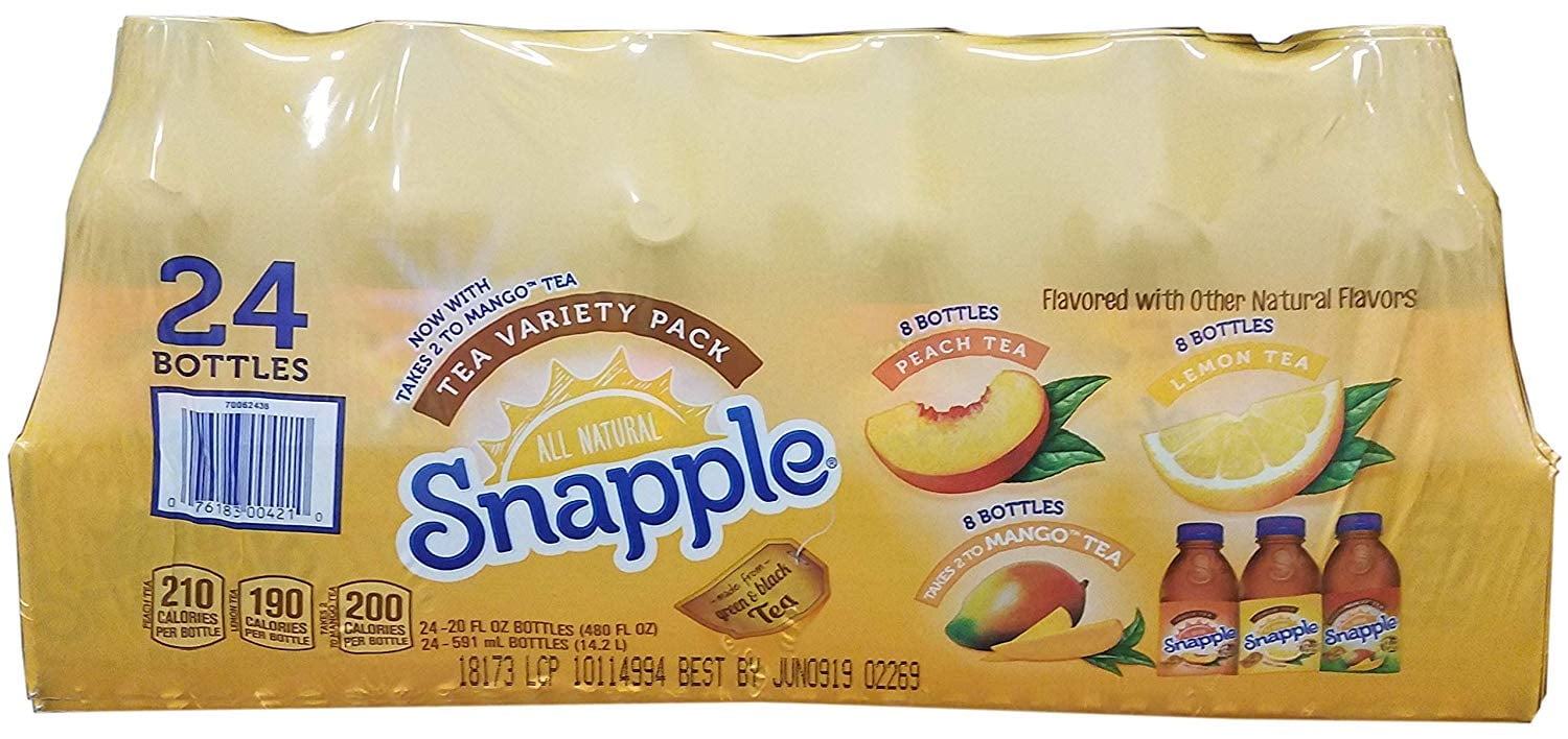 Snapple Tea Variety Pack (24 Pack/ 20 Fl Ounce) Net Wt 480 Fl Ounce ...