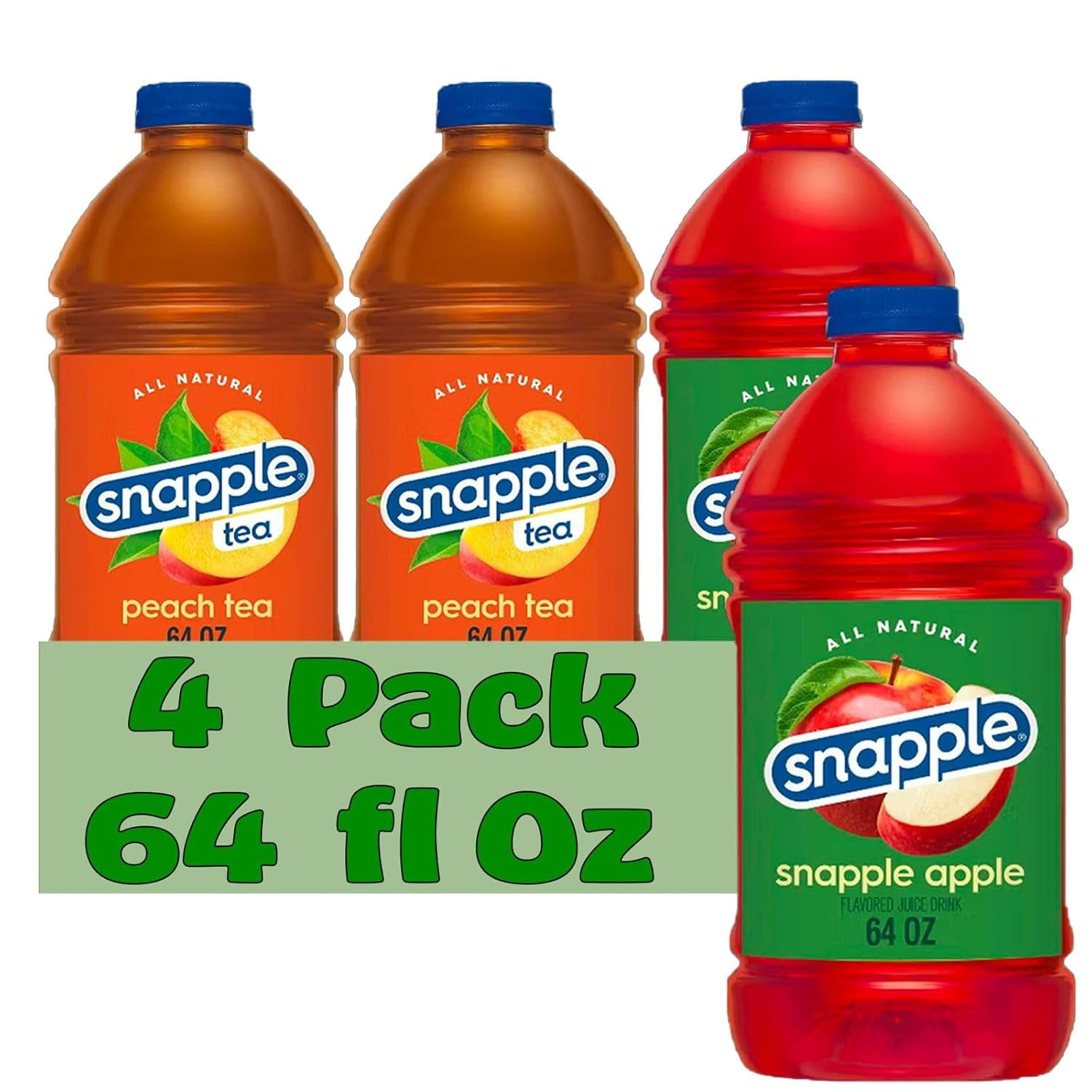Snapple Variety Pack All Natural Fruit Juice Drink, 64 fl oz Plastic ...