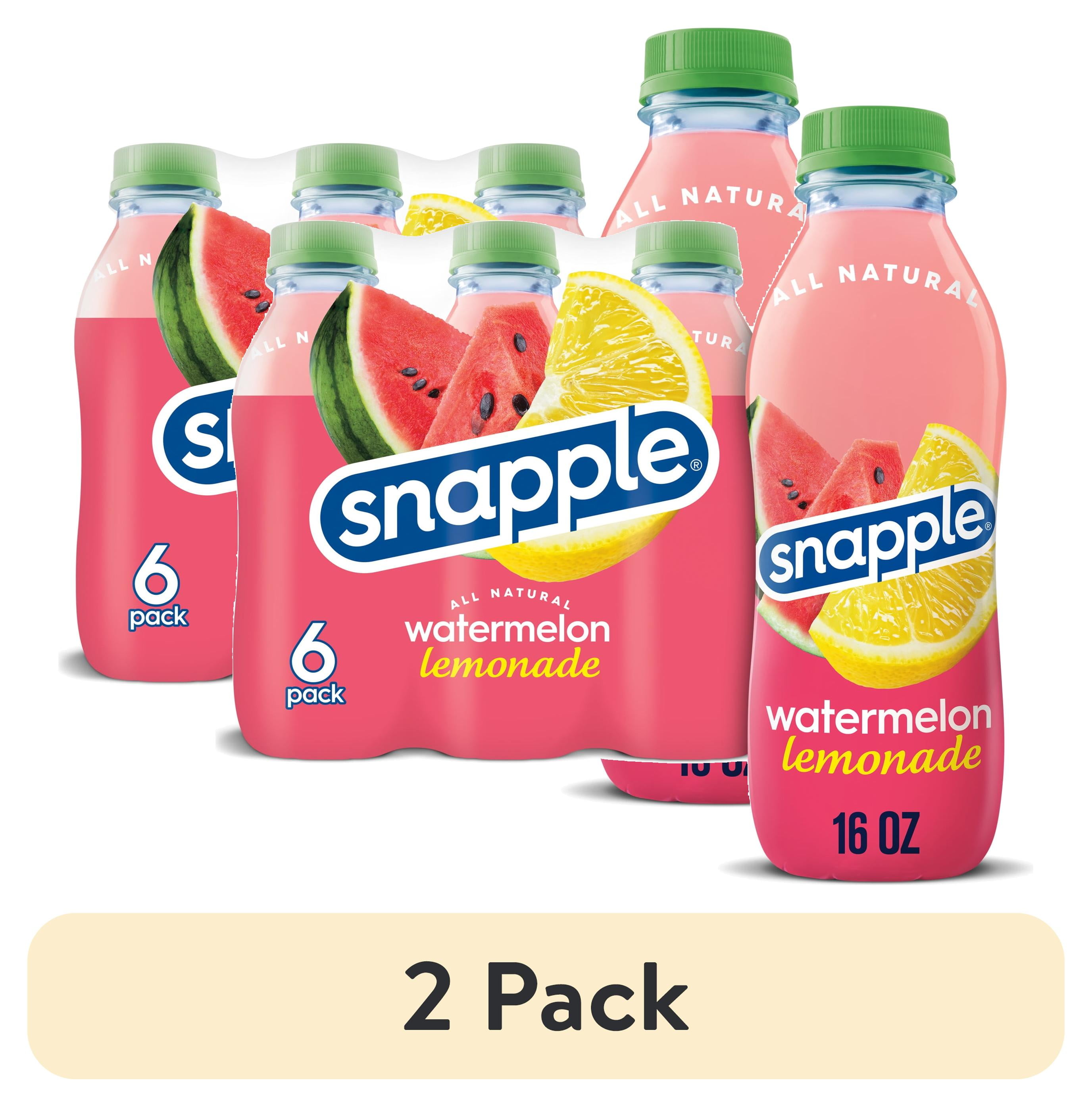 (2 pack) Snapple Watermelon Lemonade Juice Drink, 16 fl oz, 6 Count ...