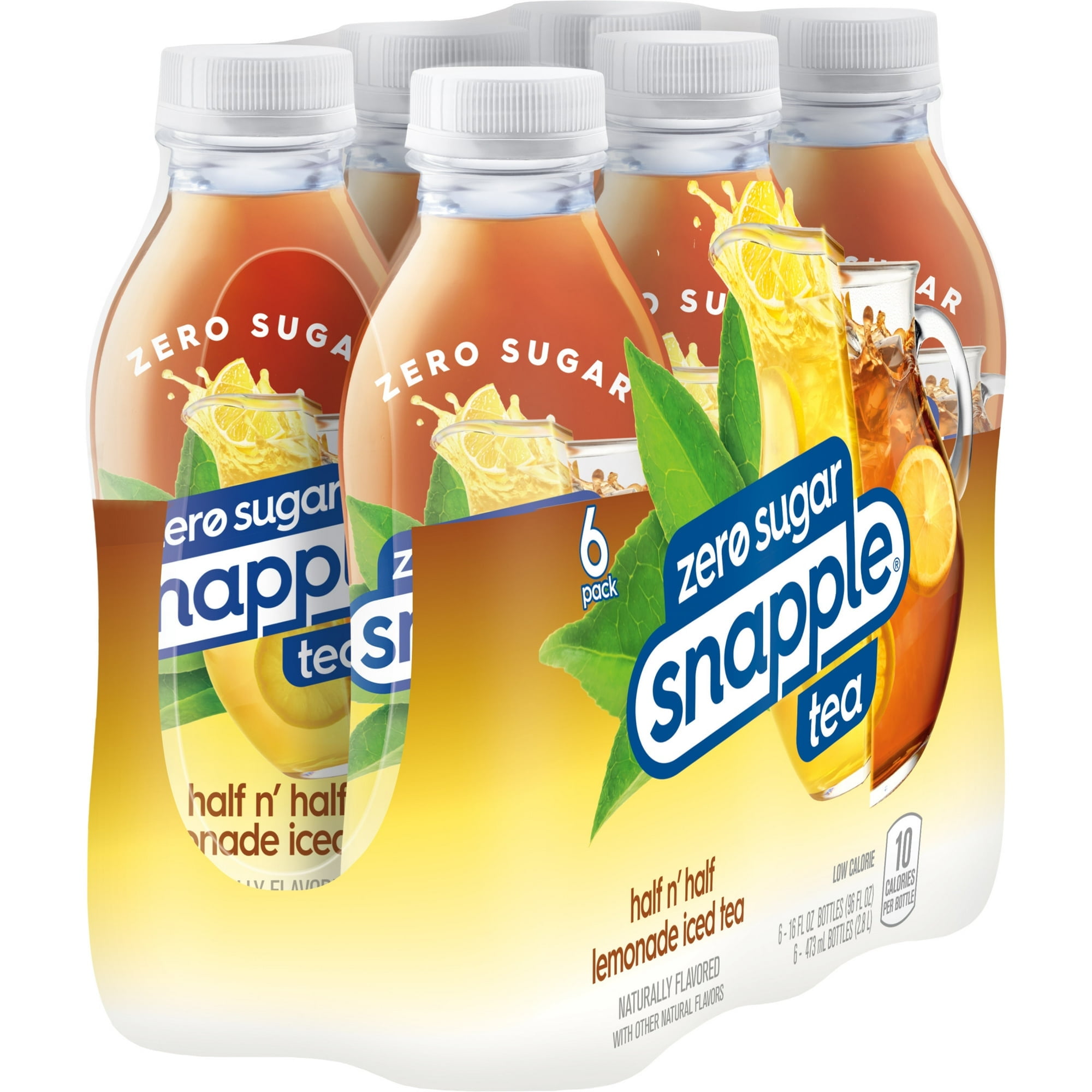 Snapple Zero Sugar Half 'n Half Bottled Tea Drink, 16 fl oz, 6 Bottles ...