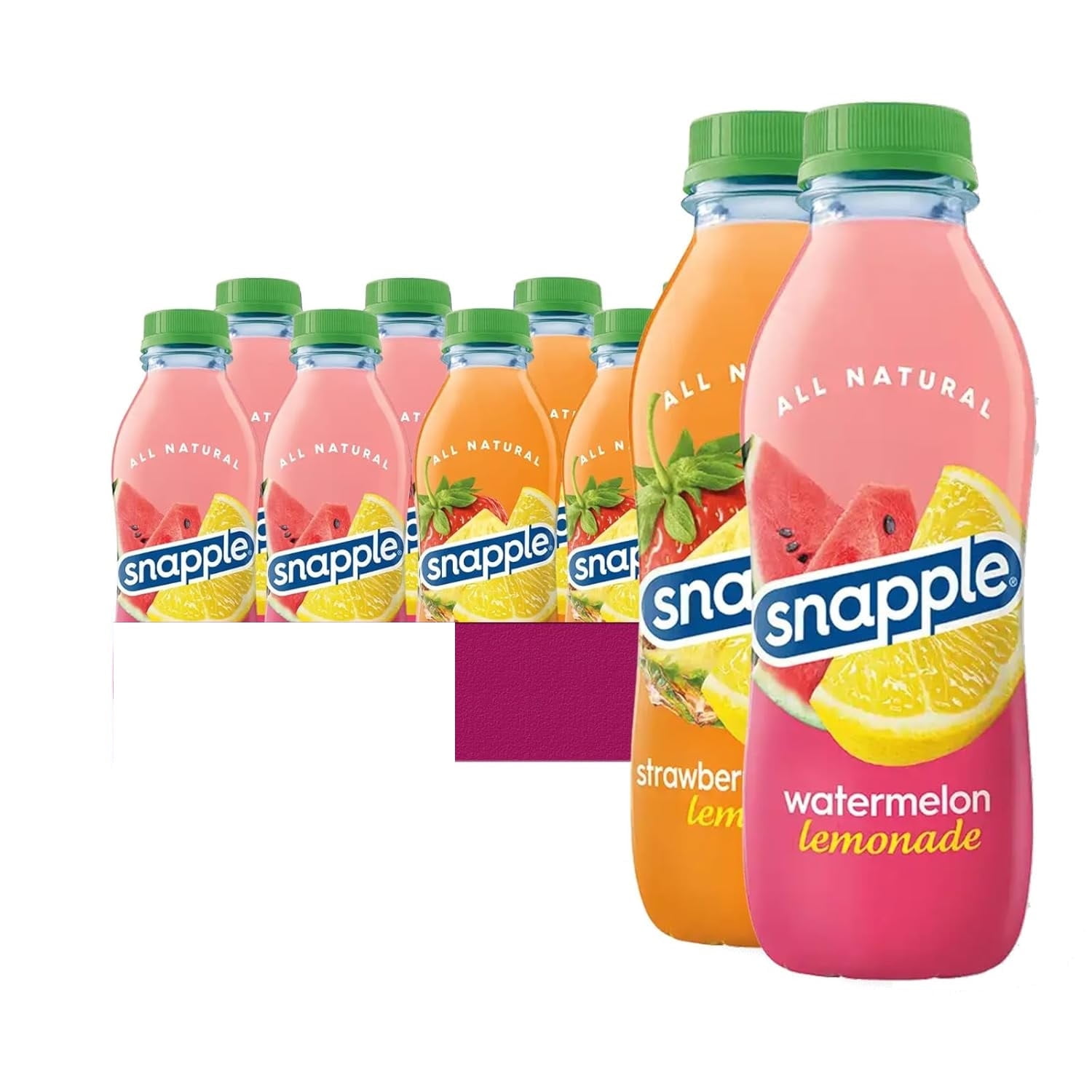 Snapple Watermelon + Strawberry-Pineapple All Natural Fruit Juice Drink ...