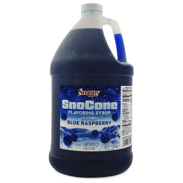 Snappy Blue Raspberry Sno OLF24 Cone Syrup, 1 Gallon (128 ounces) Size ...