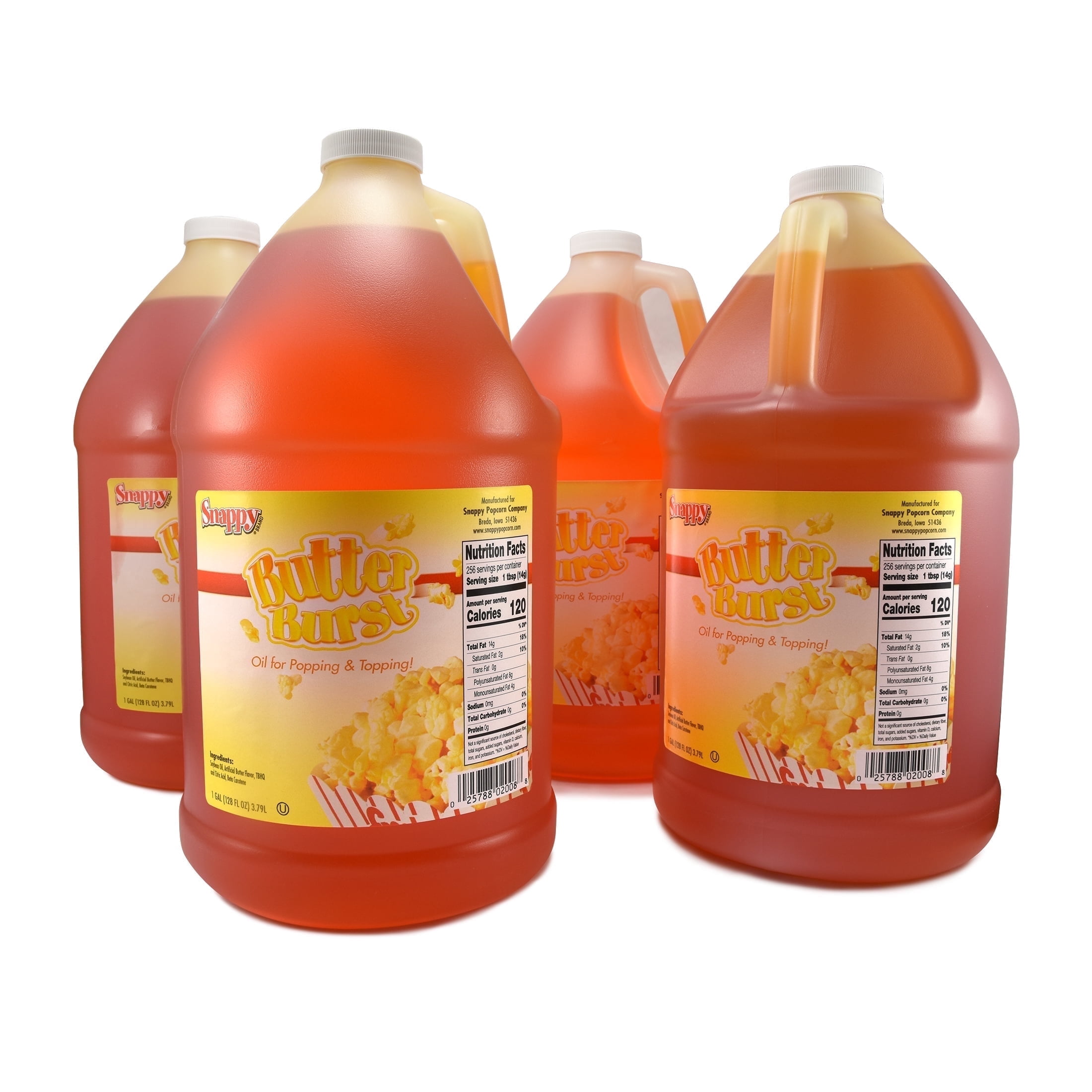 Snappy, Movie Theater Butter Oil, 1 Gallon, 4 Pack - Walmart.com