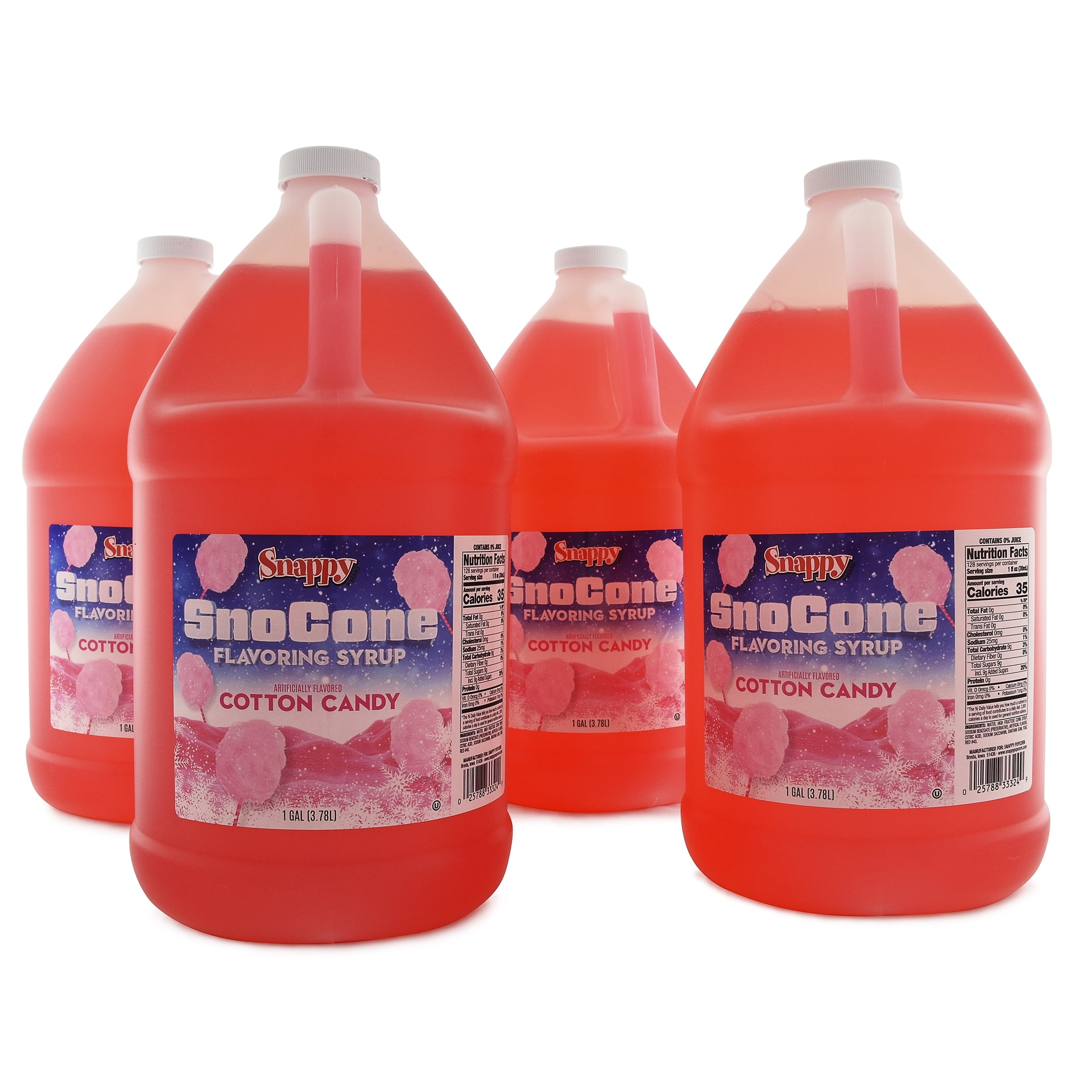 Snappy Cotton Candy Sno Cone Syrup, Flavored Syrup for Shaved Ice, 1 ...