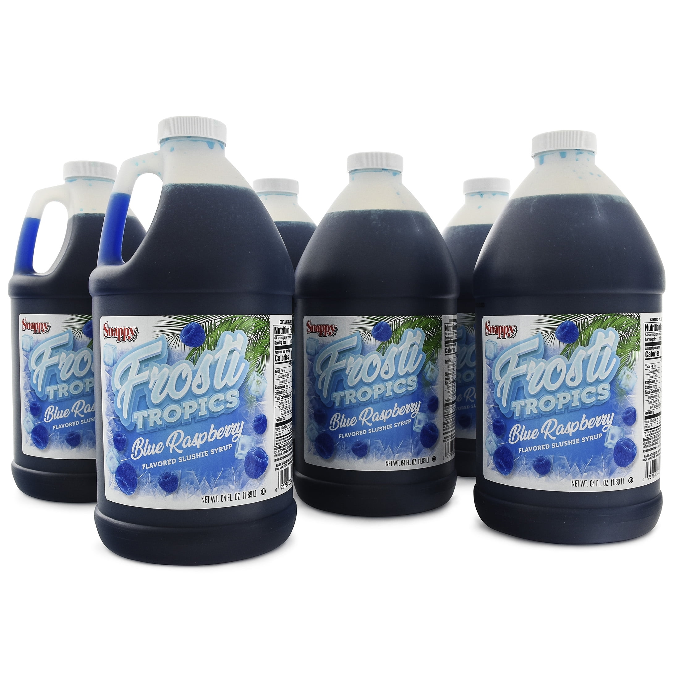 Snappy Frosti Tropics Blue Raspberry Slush Mix, 1/2 Gallon, 6 Pack ...