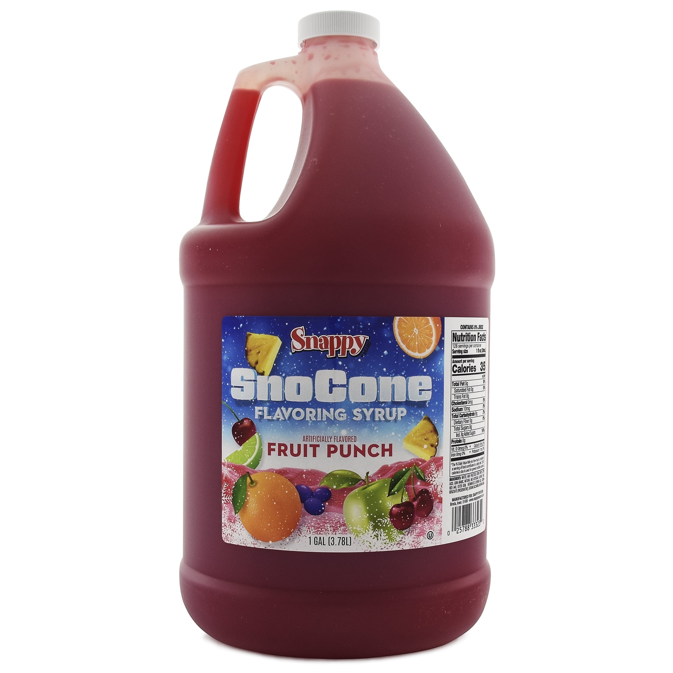 Snappy Fruit Punch Sno Cone Syrup, Flavored Syrup for Shaved Ice, 1 ...
