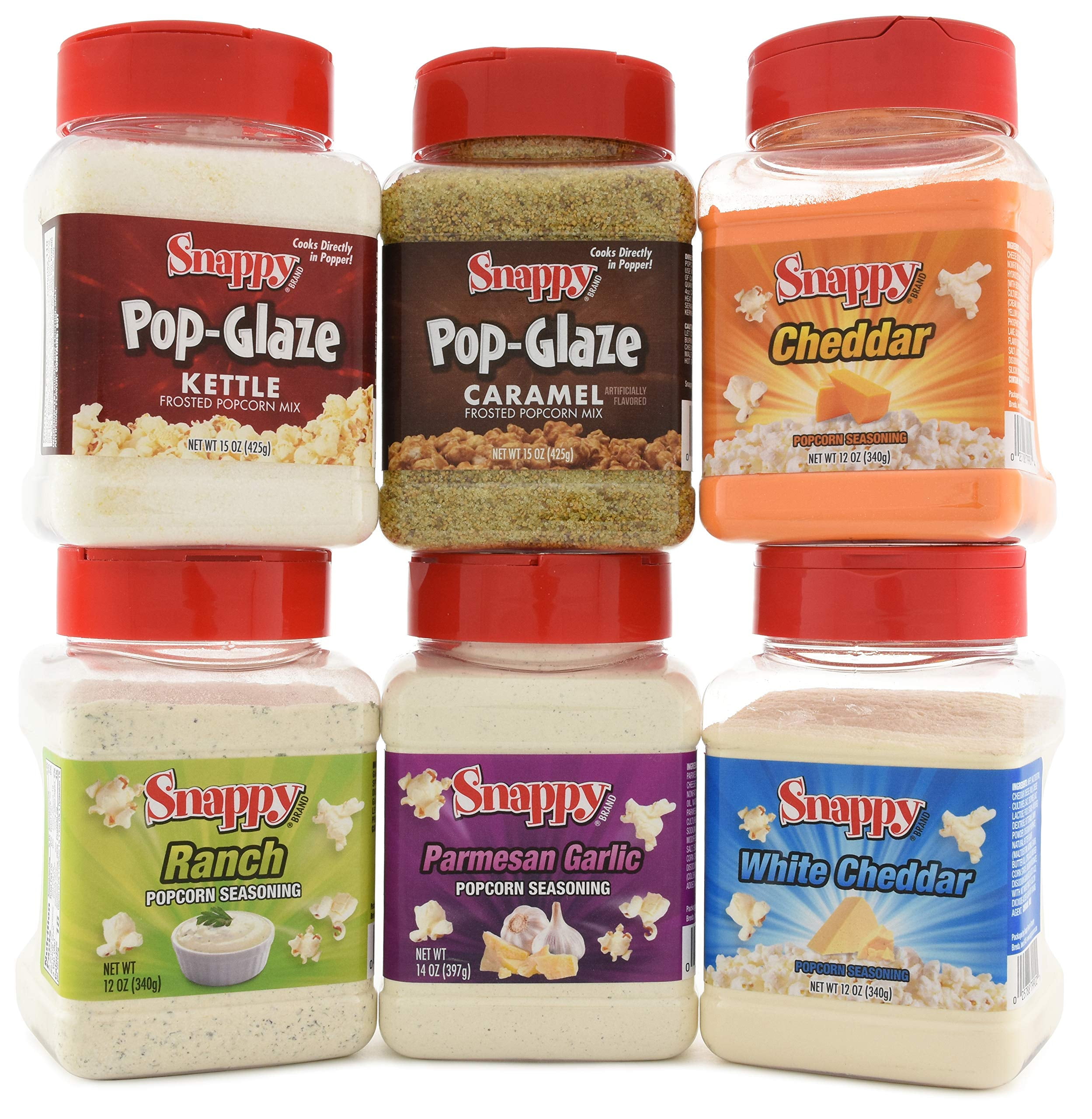 Snappy Popcorn Seasoning Variety YPF5 Pack, Kettle Glaze, Caramel Glaze ...