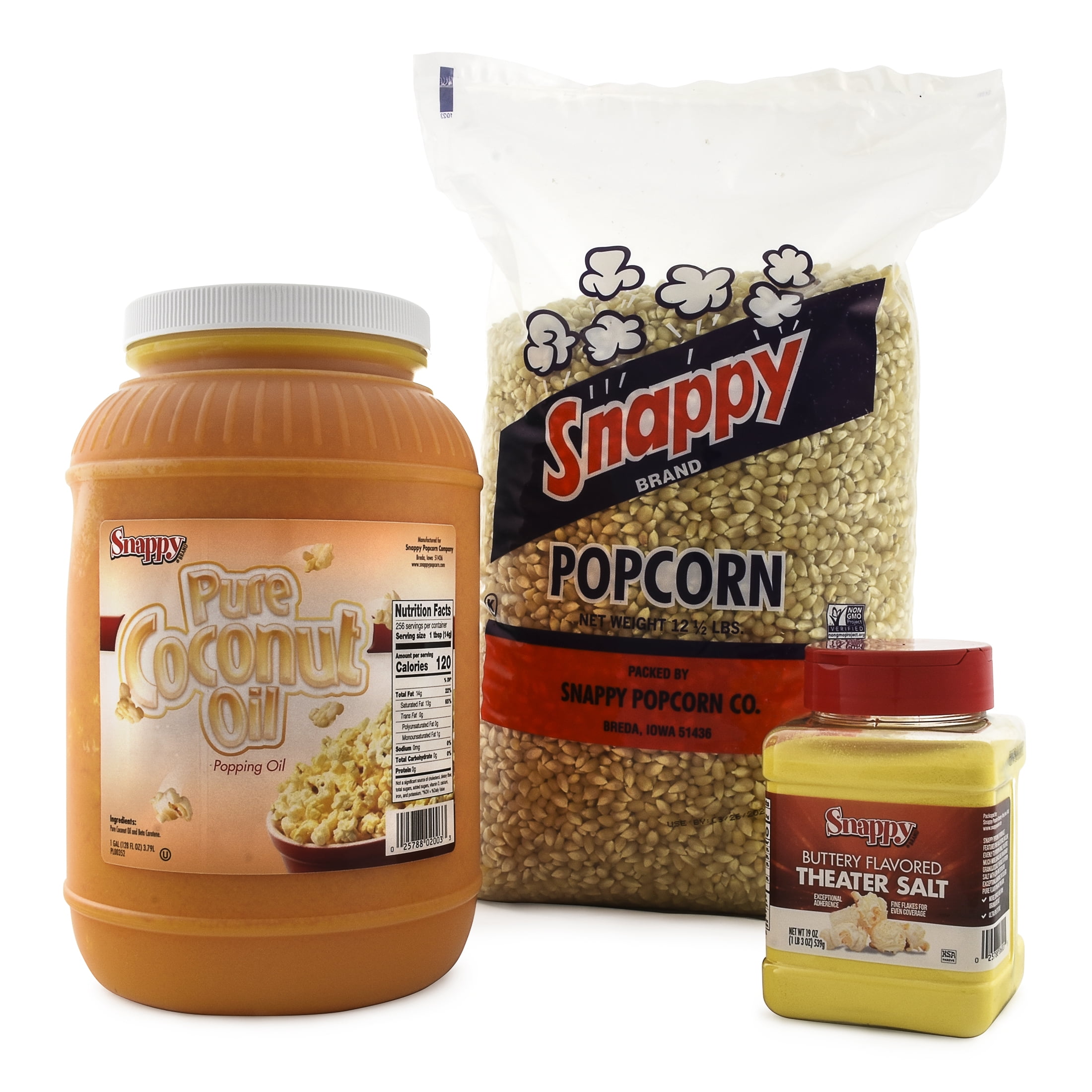 Snappy Pure Coconut Oil for Popping, 12.5 lb Snappy White Popcorn ...