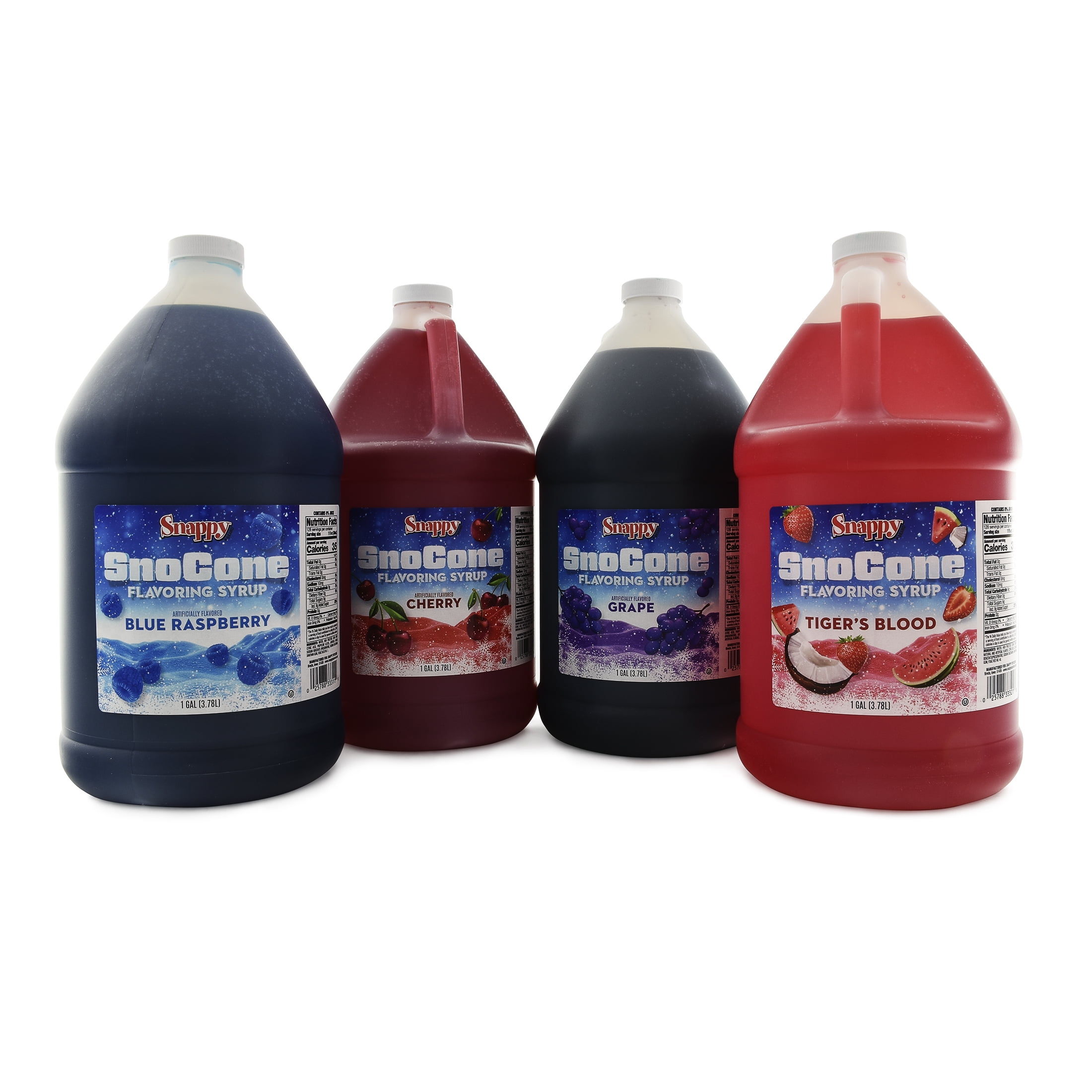 Snappy Snappy Sno Cone Syrup Variety Bundle Blue Raspberry Cherry Grape ...