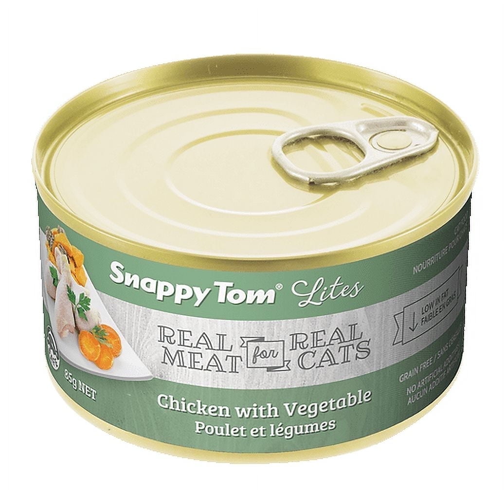 Snappy Tom Lites Chicken with Vegetables Wet Cat Food, 3 oz cans, 24 ...