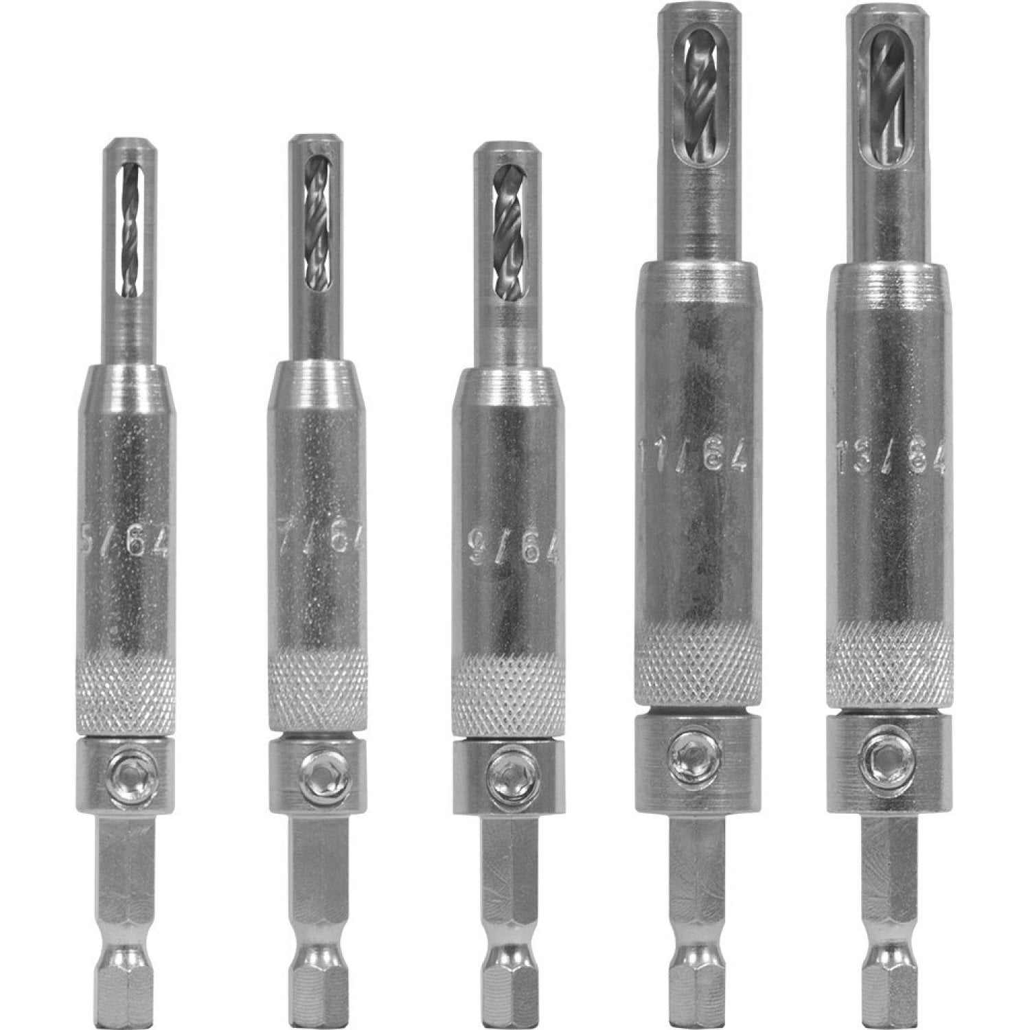 Snappy Tools 5pc Self Centering Hinge Drill Bit Set, Spring Loaded ...