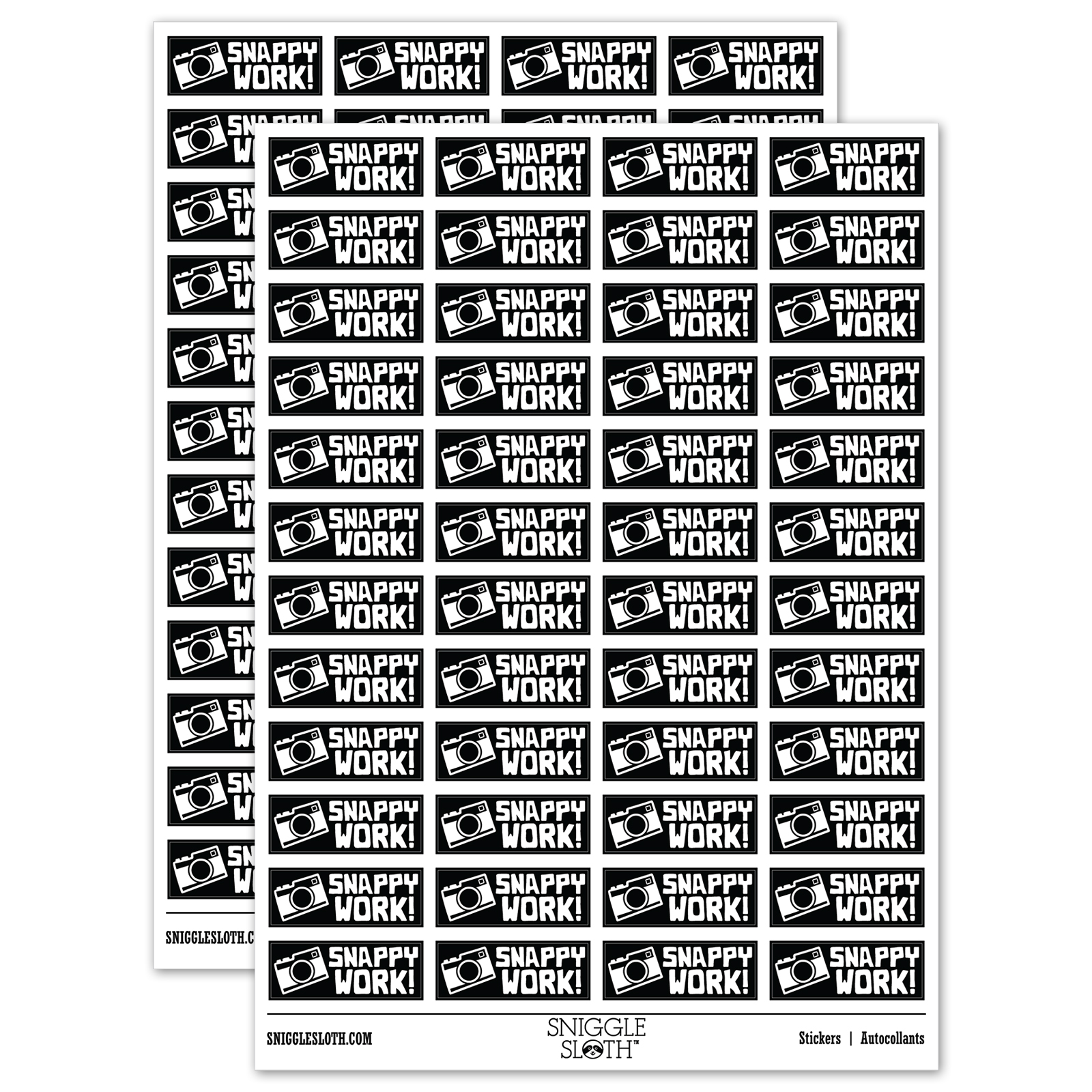 Snappy Work Camera Teacher Student School Sticker Set - Black - Gloss ...